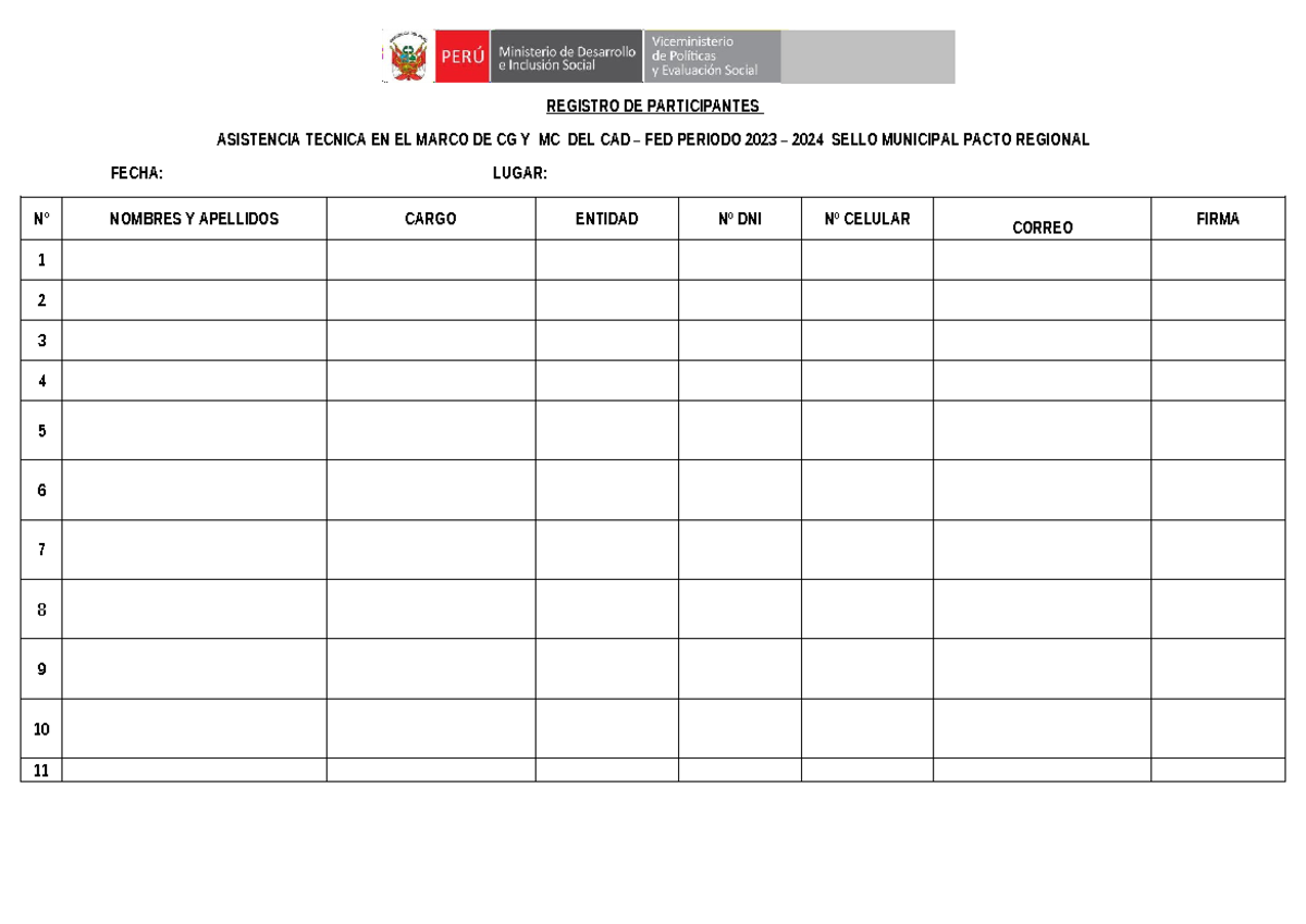 Formato Registro Participantes FED SM PR - Ciencias sociales - REGISTRO ...