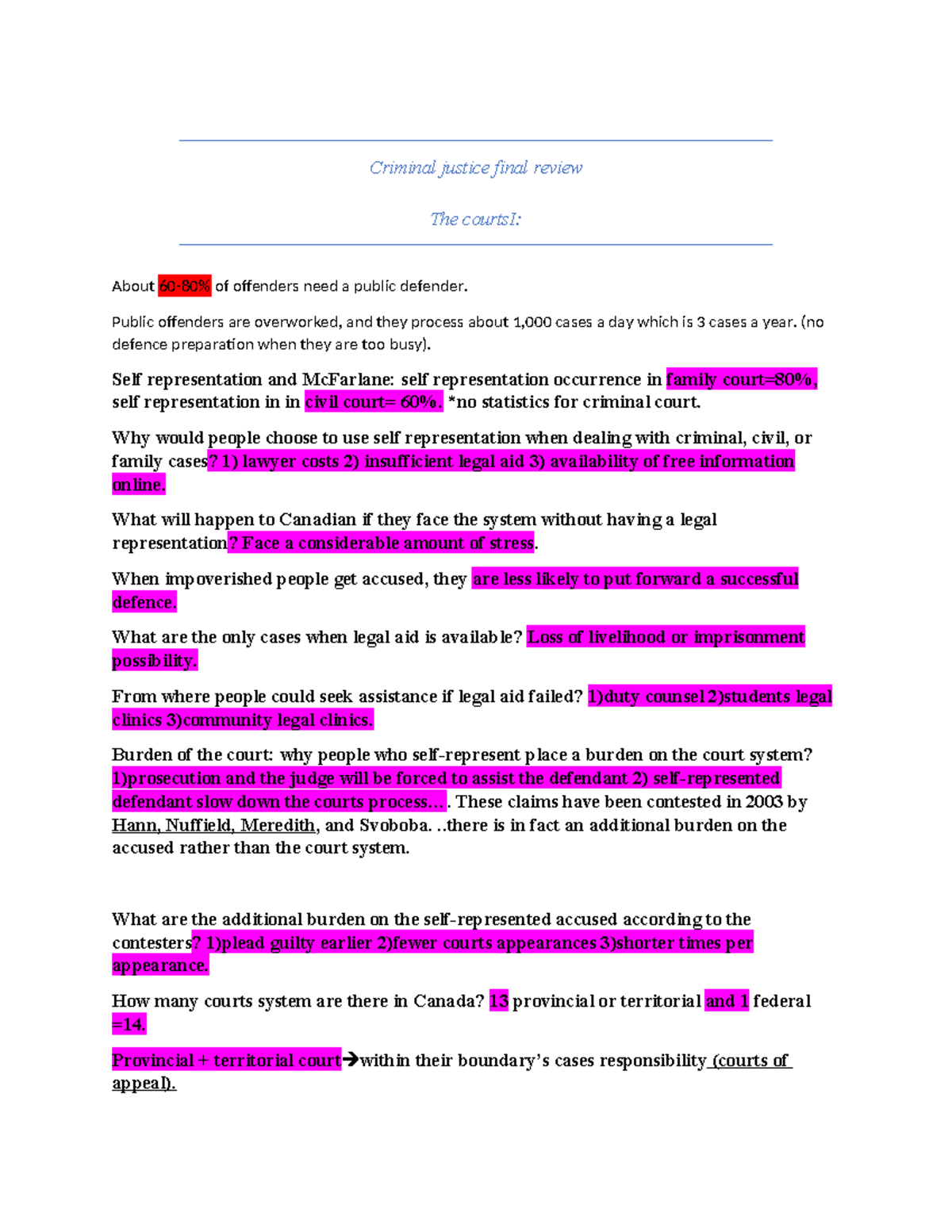 Criminal Justice CJS301 Final Exam Review Notes on Key Concepts - Studocu