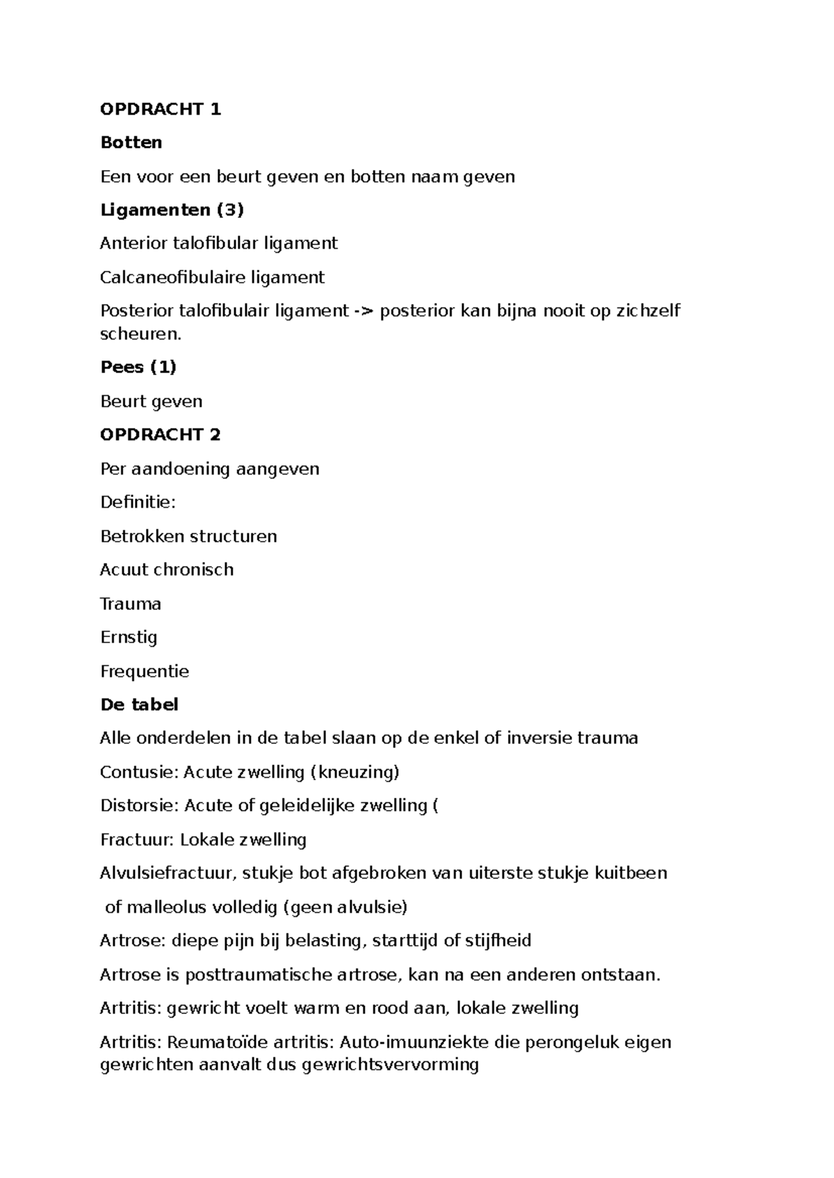 Enkel KLO Uitwerkingen: Diagnoses en Behandelingen van Enkeldistorsie ...