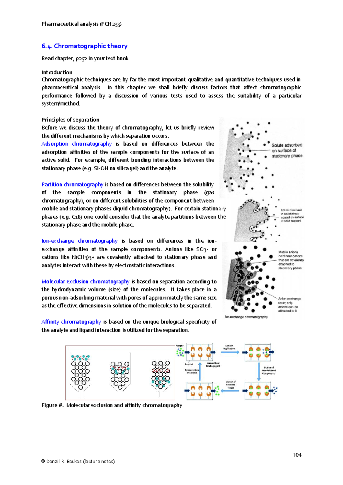 Pharmaceutical Analysis Lecture Notes: Chromatographic Techniques ...
