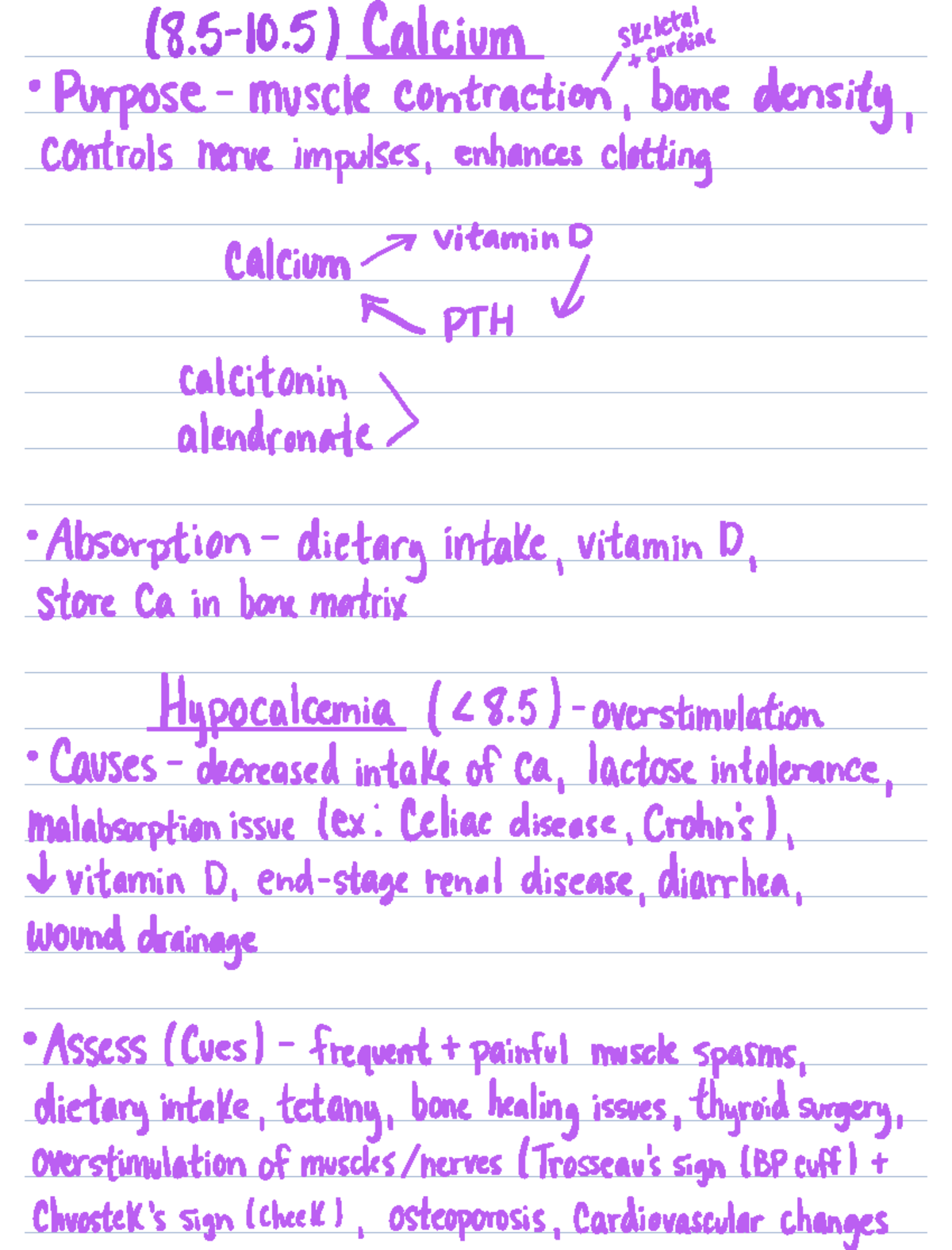 Calcium & Magnesium: Concept Understanding for Nursing (NUR 101) - Studocu