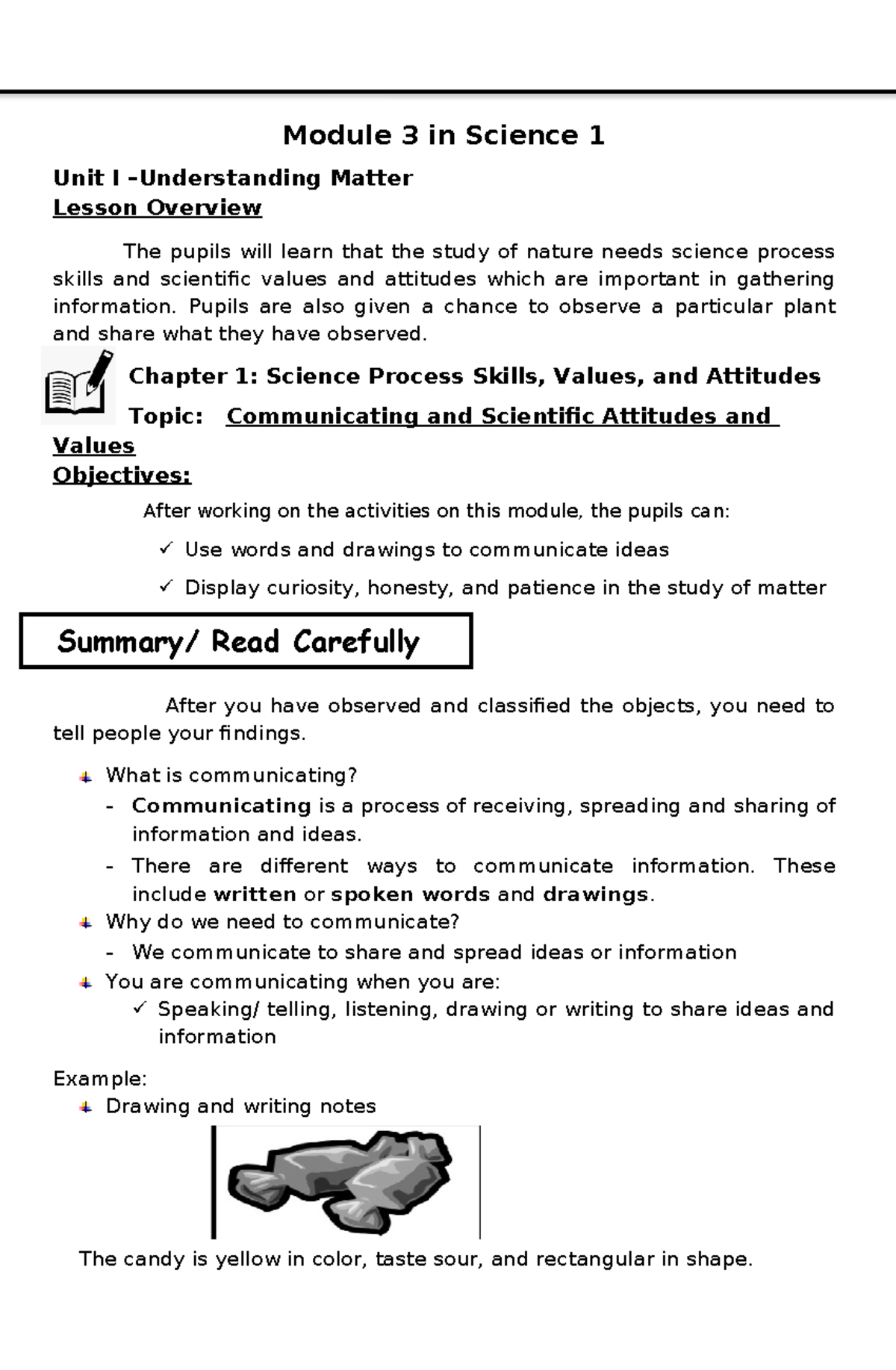 Module 3: Understanding Matter in Science 1 - Lesson Overview - Studocu