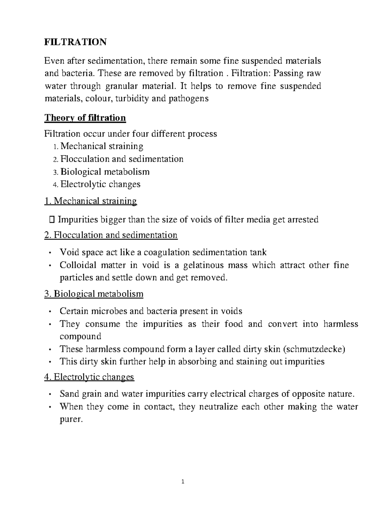 Filtration Theory and Design - KTU CE 405 ENVIRONMENTAL ENGINEERING I ...