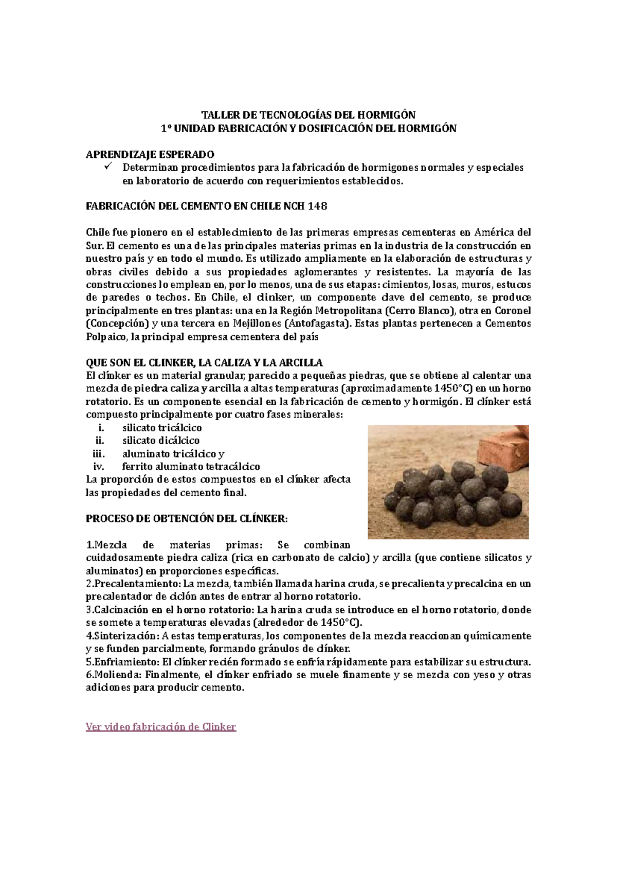 Clase 2: Tipos de Cemento en Chile según NCH 148 - Studocu