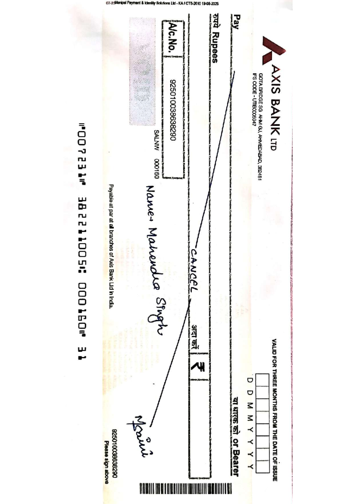 Cancel Cheque - Risk Assessment for New Compression Machine - Studocu