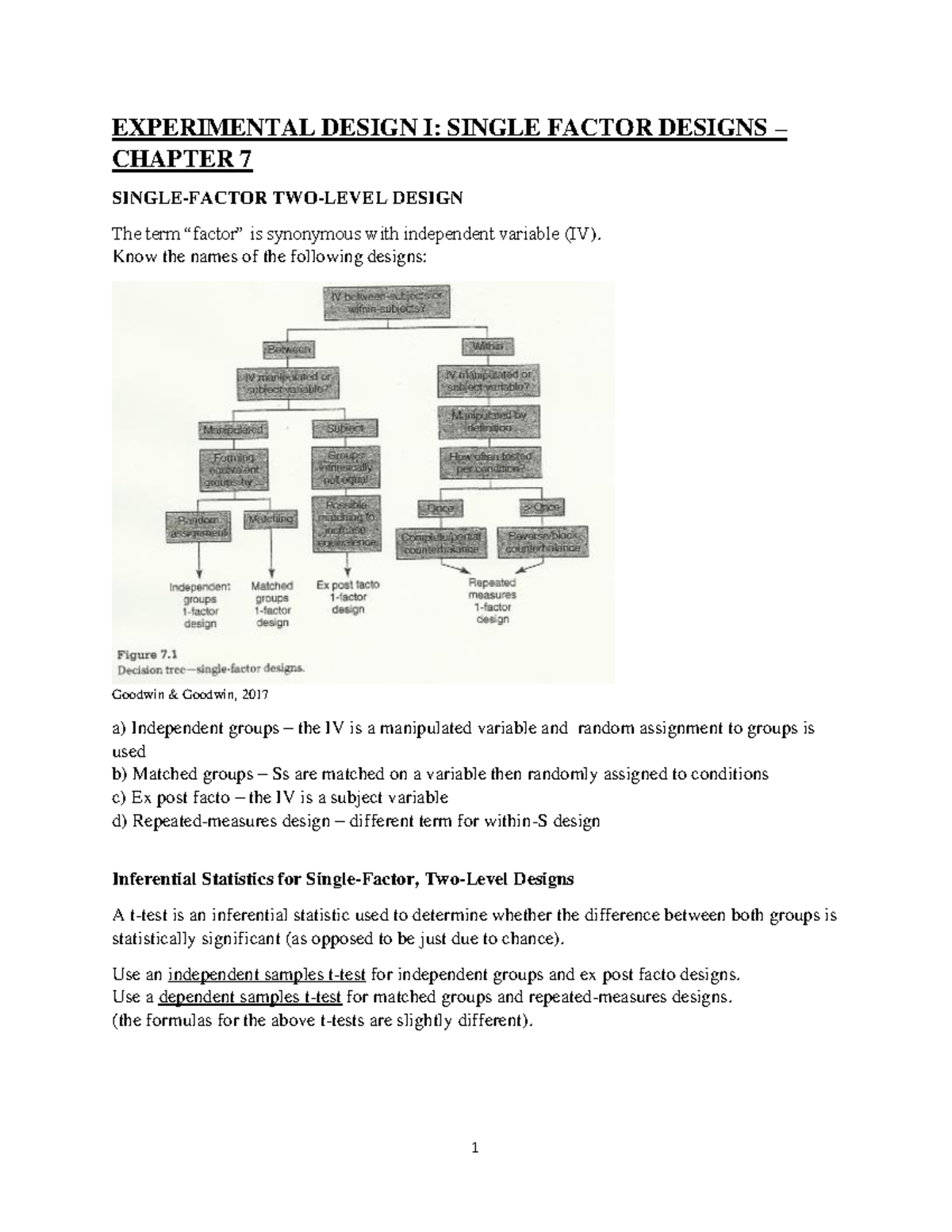 Chap 7 - Experimental Design I ( Single Factor) - EXPERIMENTAL DESIGN I ...
