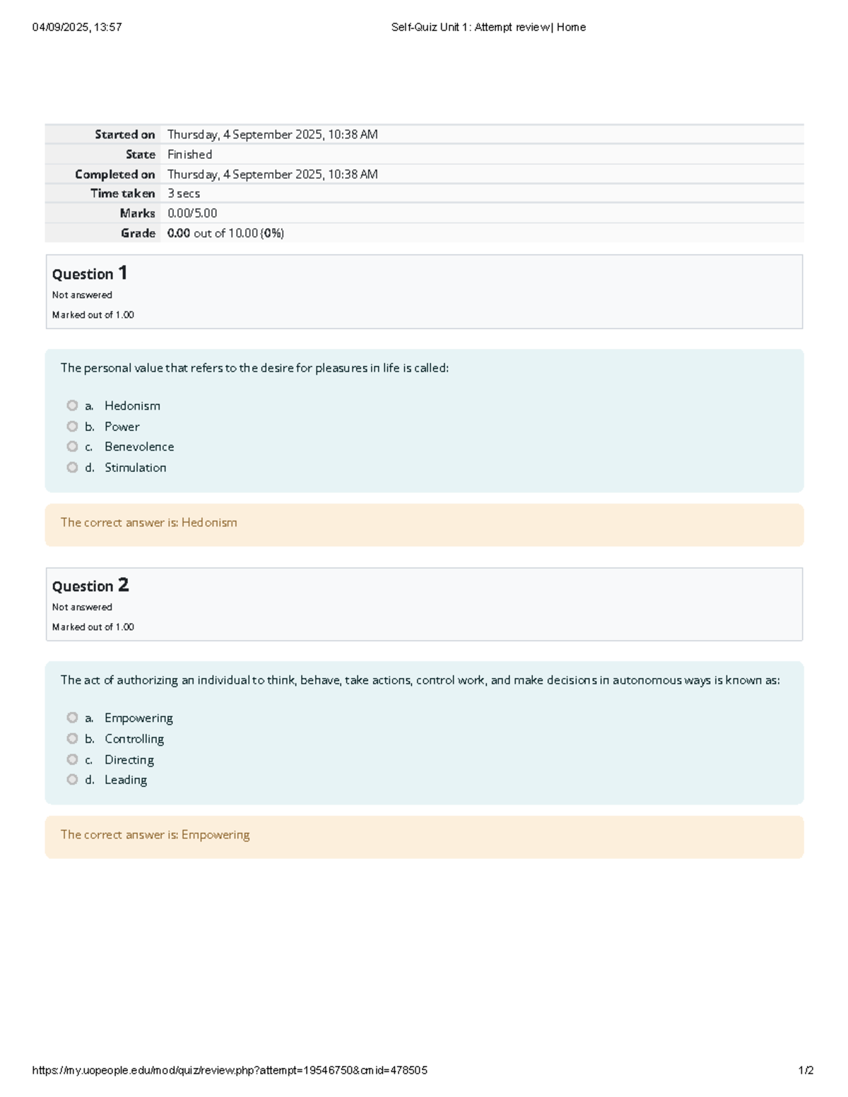 Self-Quiz Review for Unit 1: Key Concepts and Answers - Studocu