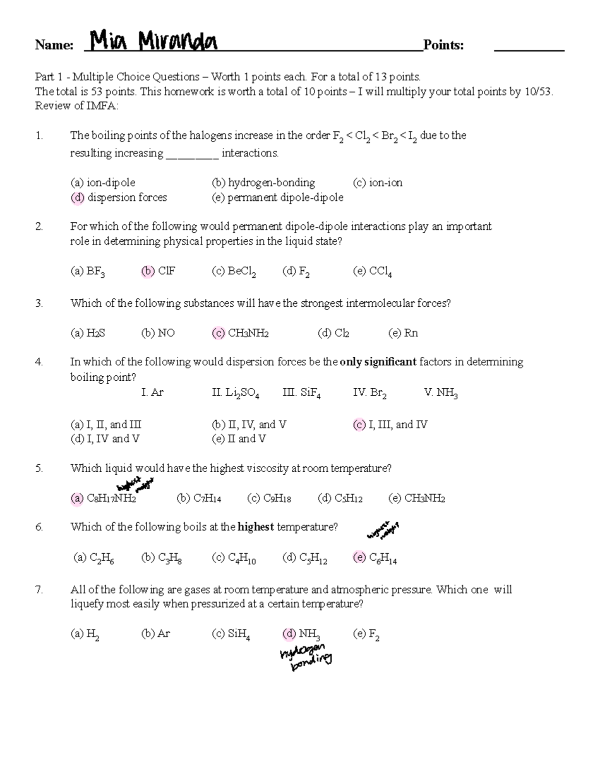 Chapter 11 Chemistry Problems: Vapor Pressure & Solution Properties ...