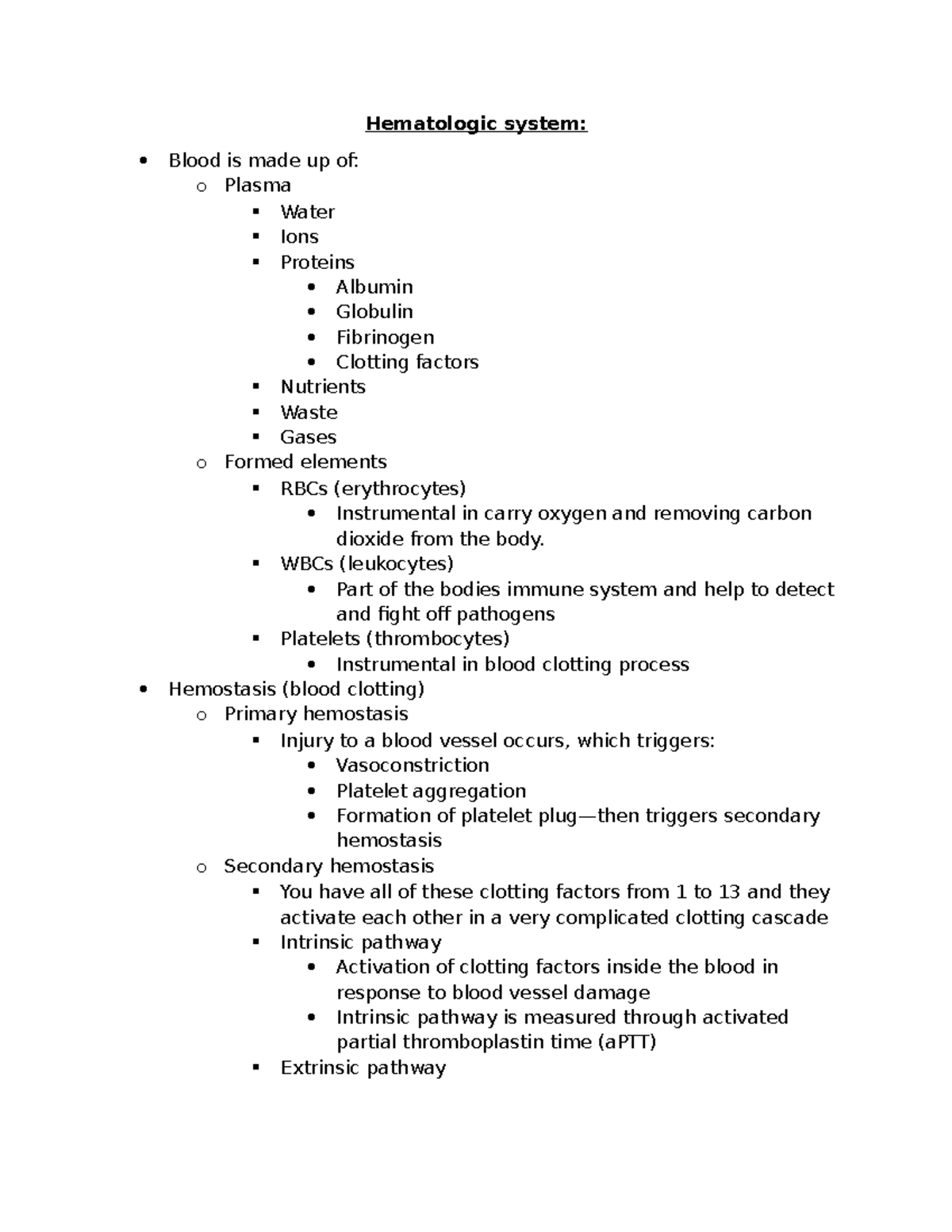 Hematologic System Overview: Blood Components & Clotting Mechanisms ...