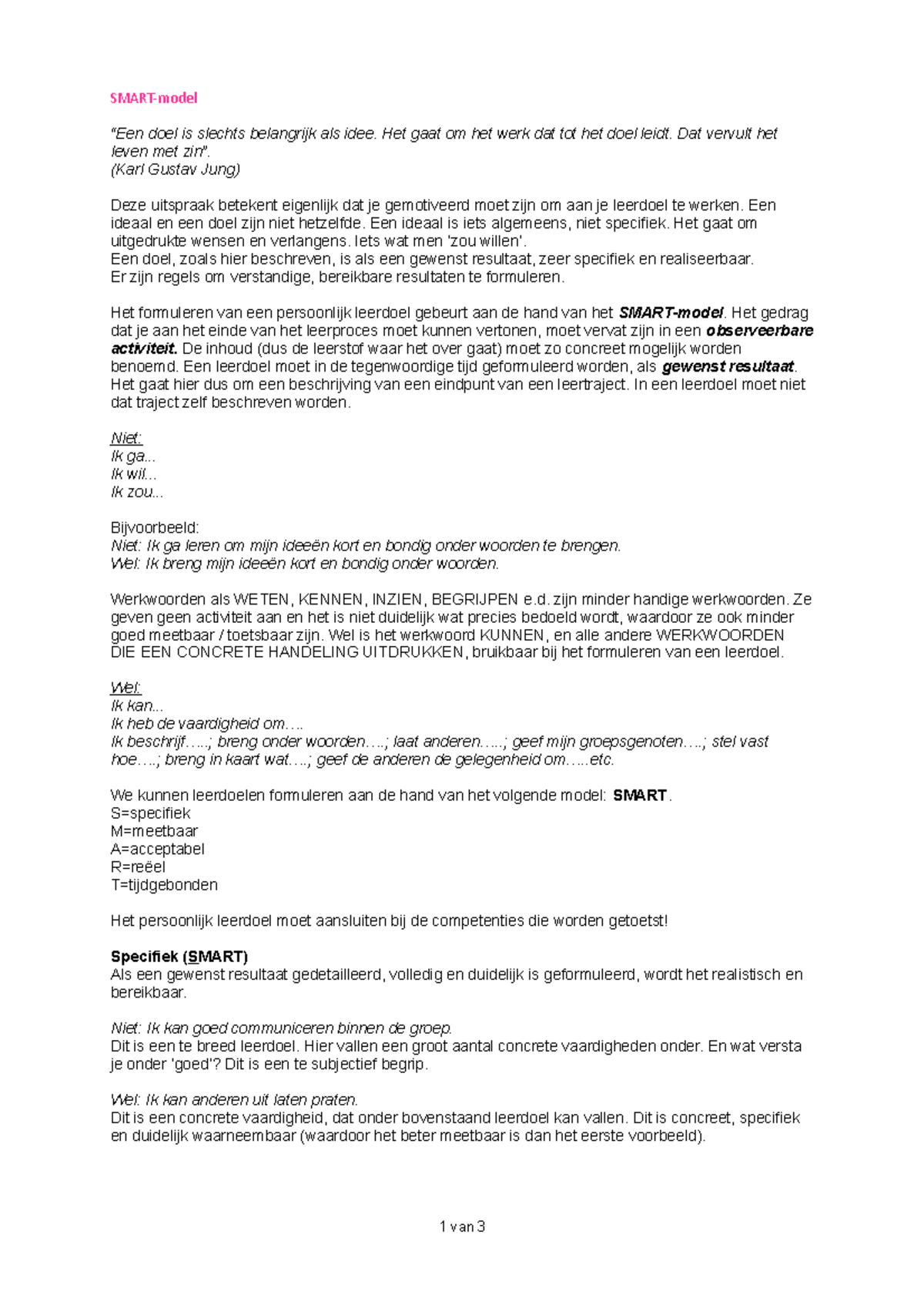 SMART Doelen Formuleren: Handvatten en Voorbeelden voor Leerdoelen ...