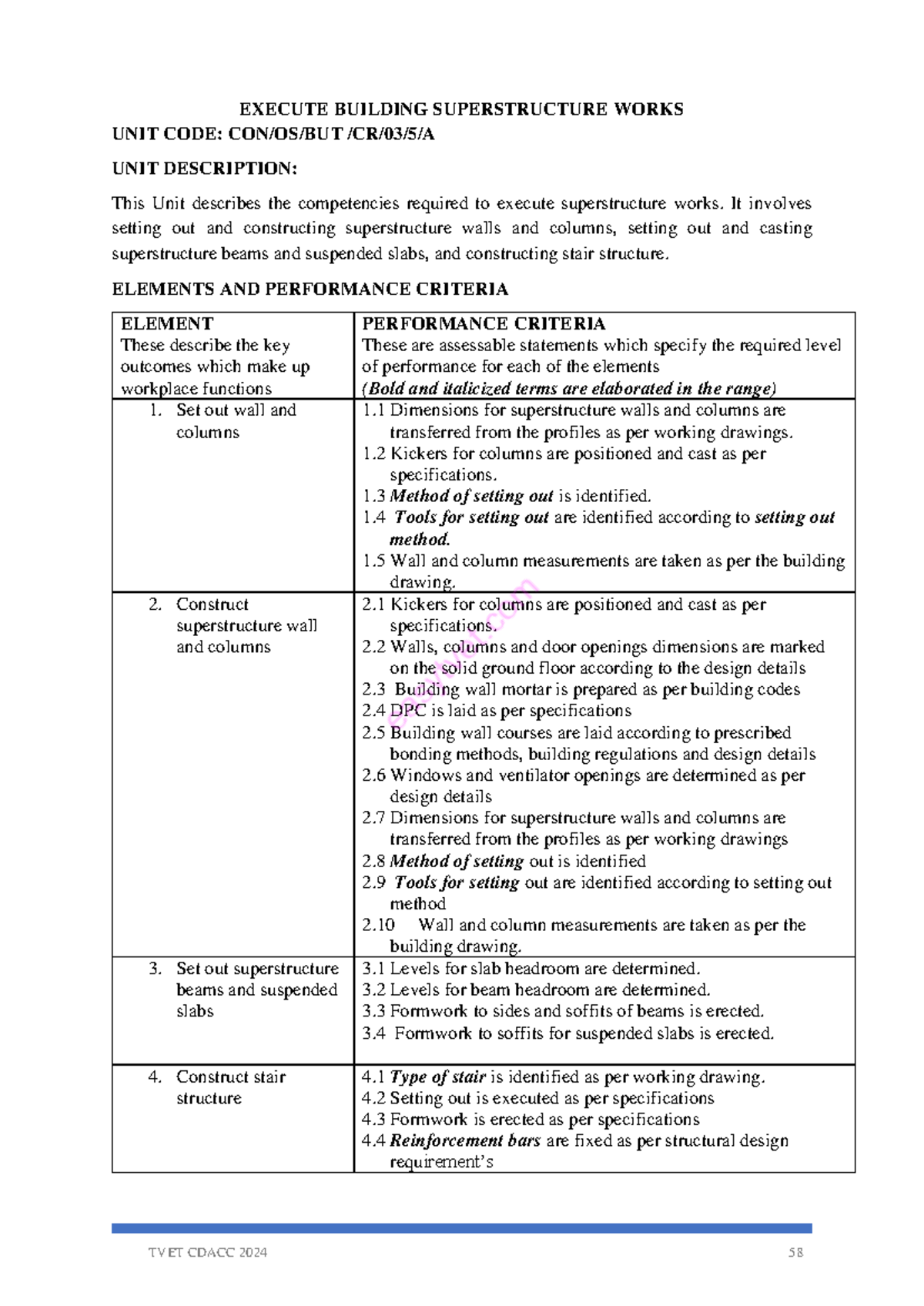 Notes on Superstructure Works - CON/OS/BUT/CR/03/5/A - Studocu