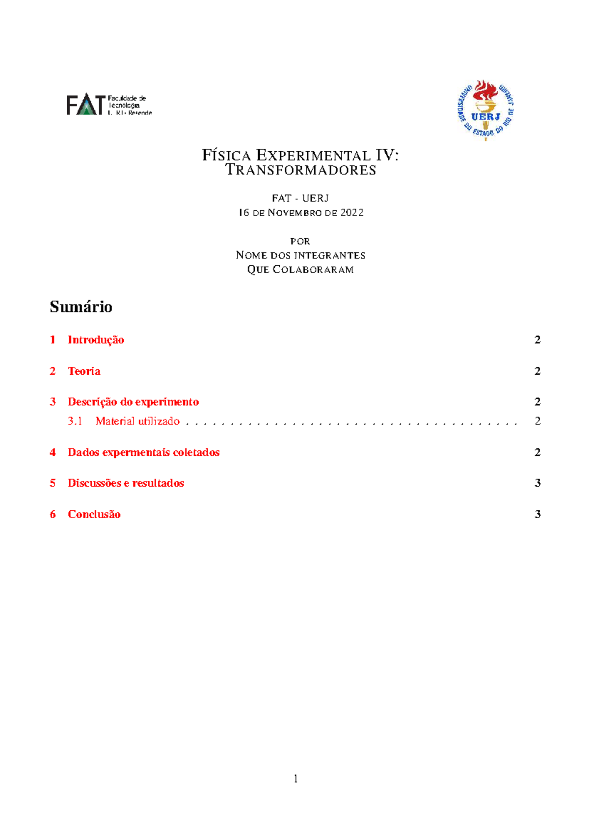 Relatório de Experimento IV: Transformadores - Física Experimental II - Studocu