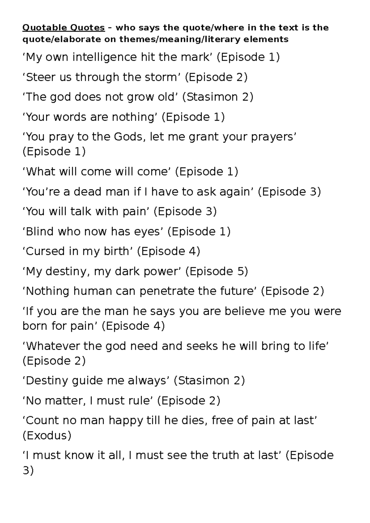 Quotable Quotes - Studocu