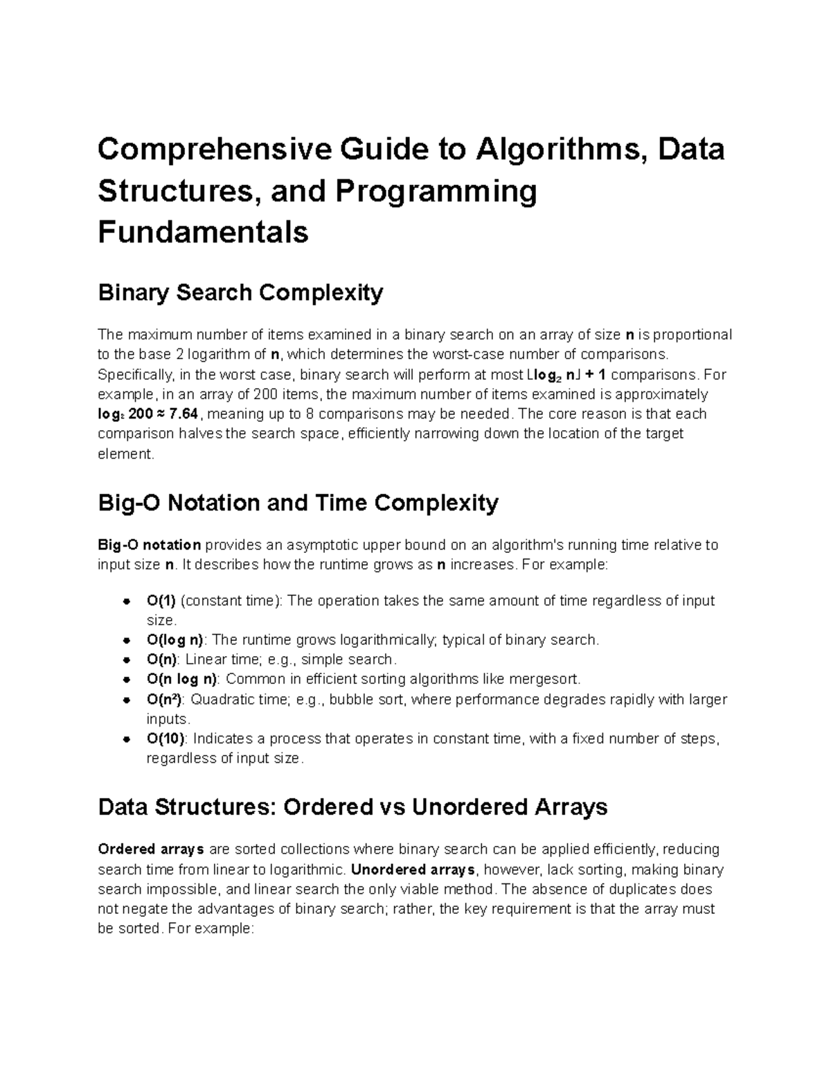 Midterm Review Notes: Algorithms, Data Structures, and Python ...