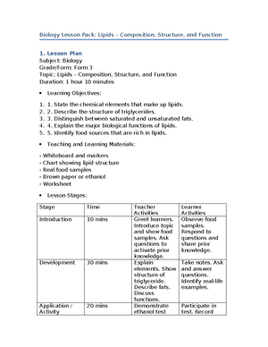 Form 4 Biology Lesson Plan: Overview of Recombinant DNA Technology ...