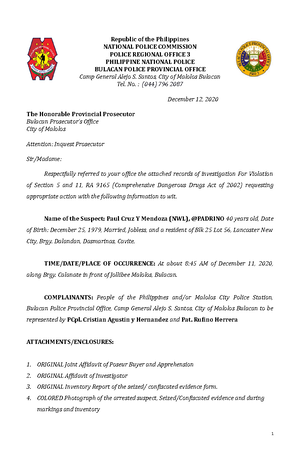 Affidavit of Complaint Robbery - Republic of the Philippines Department ...