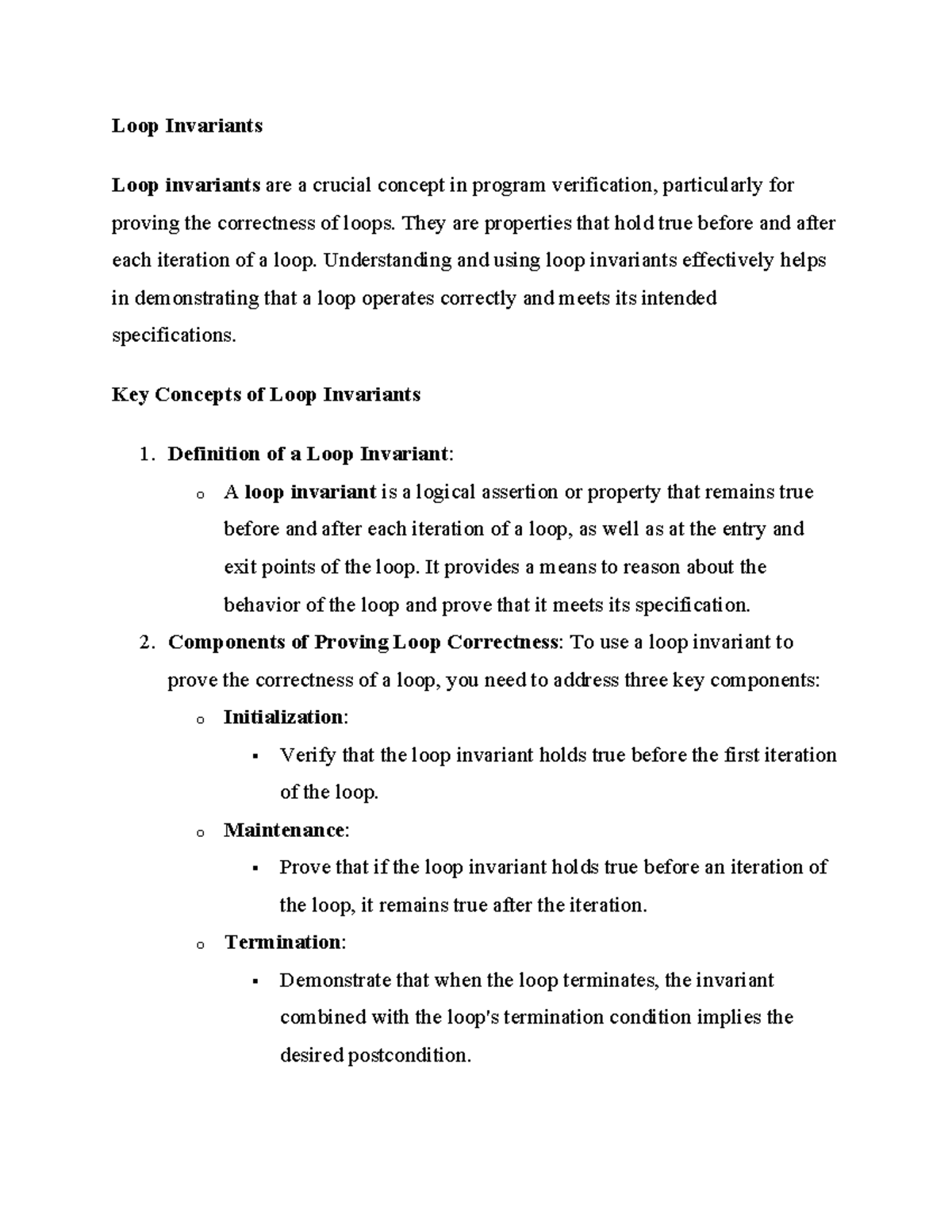 CSC510 Loop Invariants - Loop Invariants Loop invariants are a crucial concept in program - Studocu