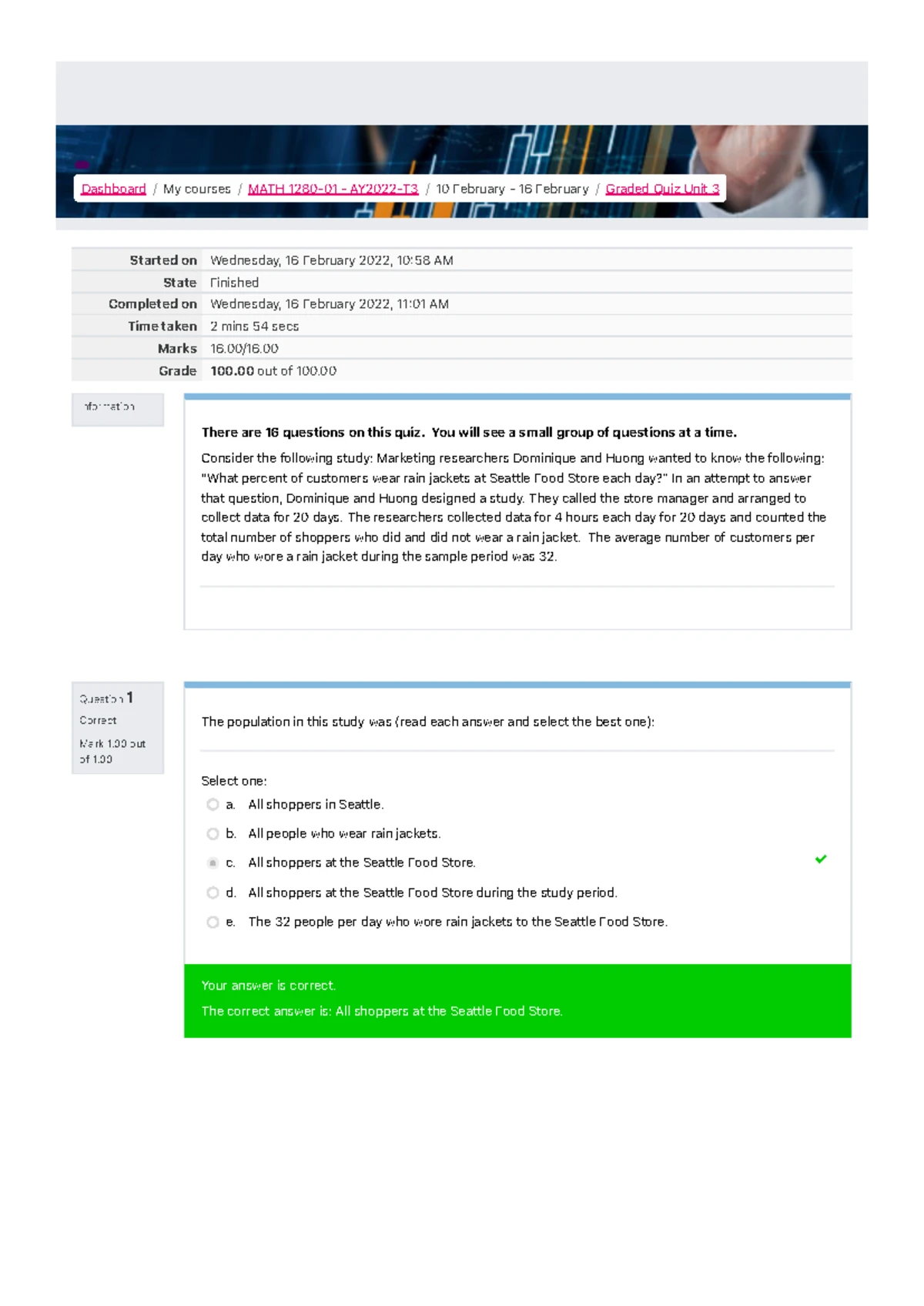 Graded Quiz Unit 6 Attempt review - Started on Monday, 6 March 2023, 2:56 PM State Finished ...