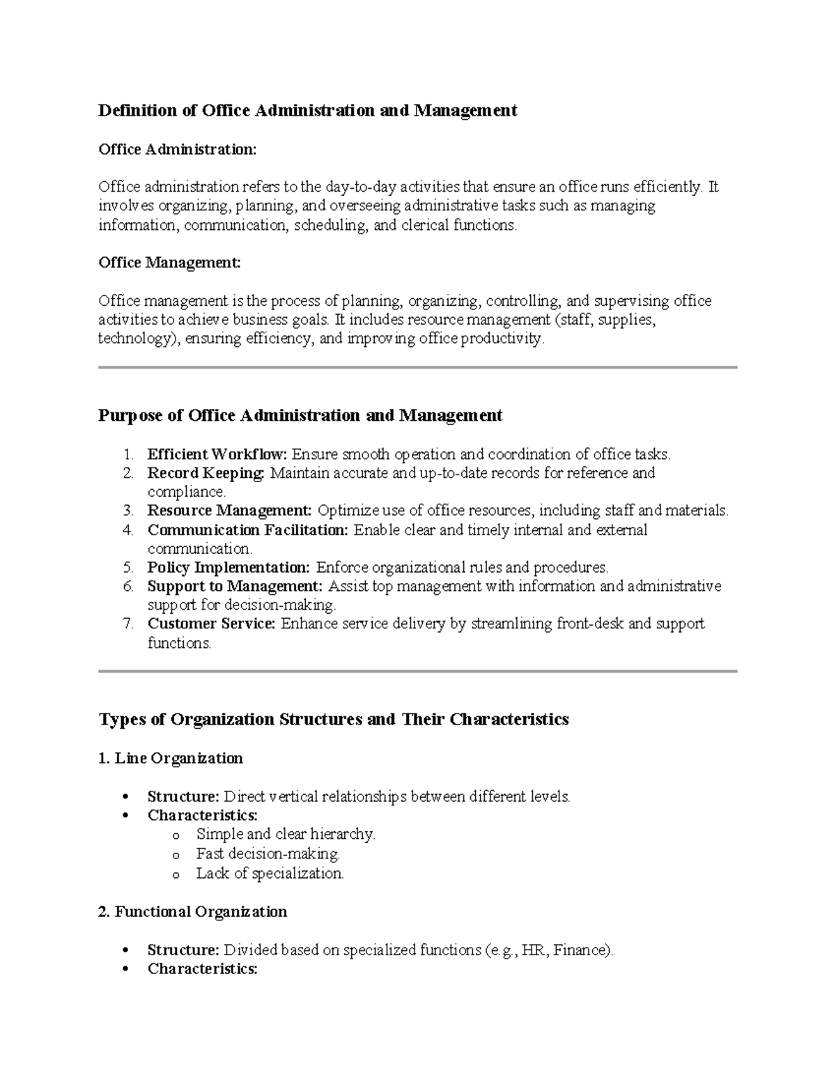 Office Administration and Management Overview (Course Code: 14 10 24 ...