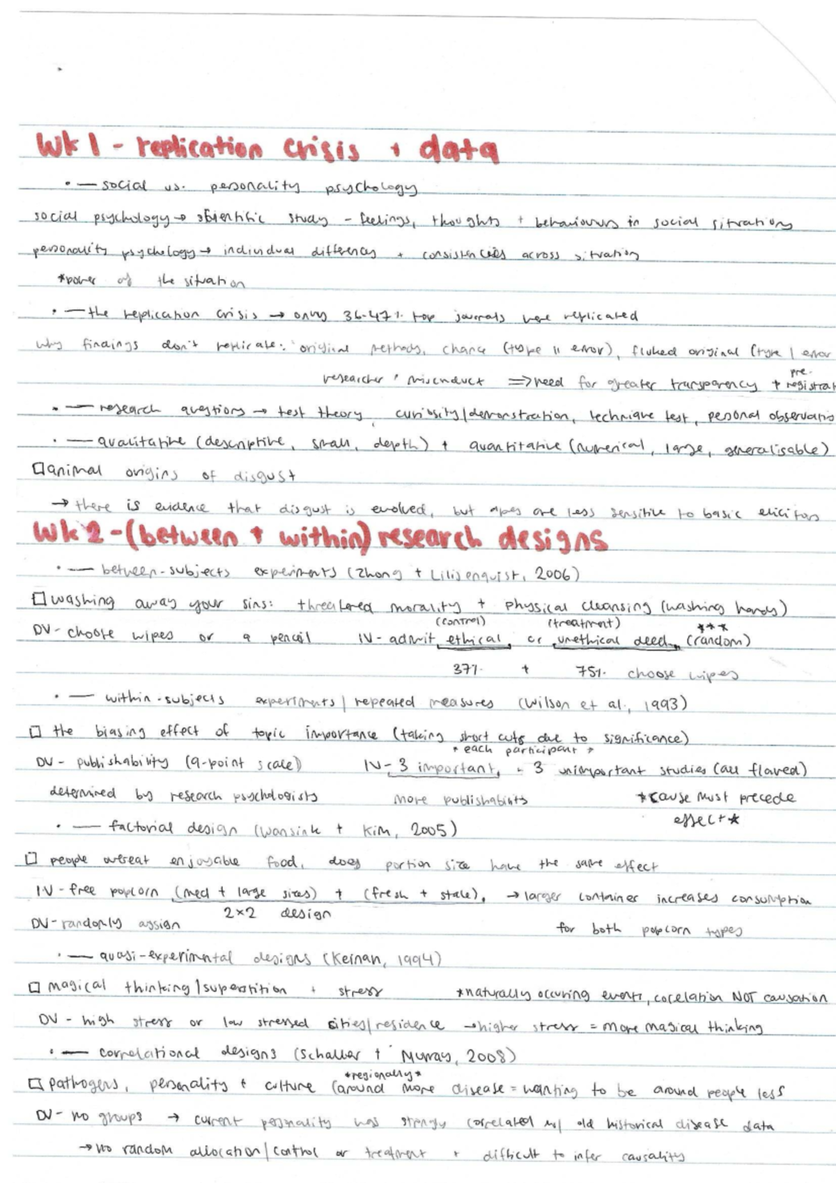 PSYU2234 Week 1-4 Summary: Replication Crisis in Social Psychology ...
