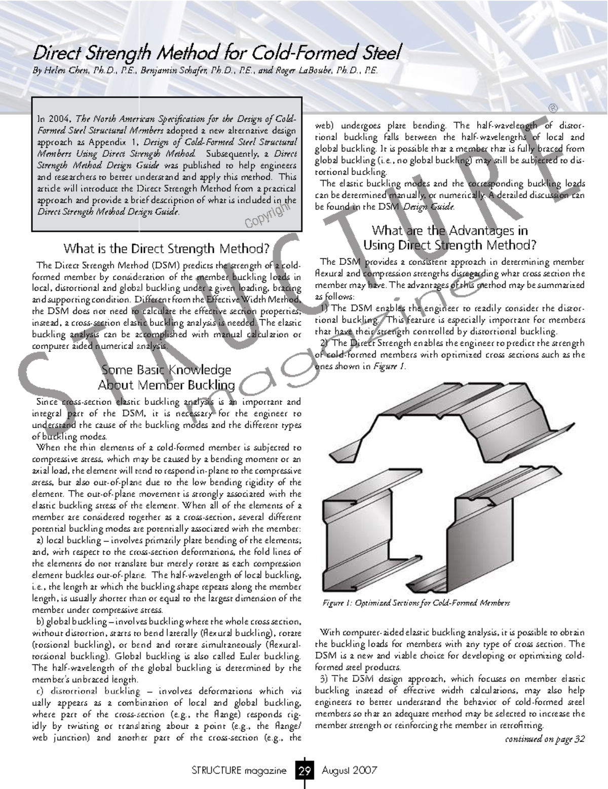 Direct Strength Method for Cold-Formed Steel Design (SF CFS) - Studocu