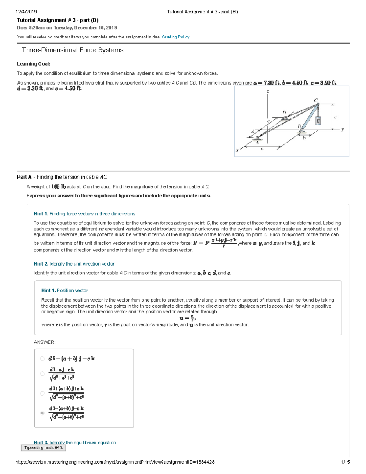 ES 1021 - Assignment 3 Part B - Tutorial Assignment # 3 - part (B) Due ...