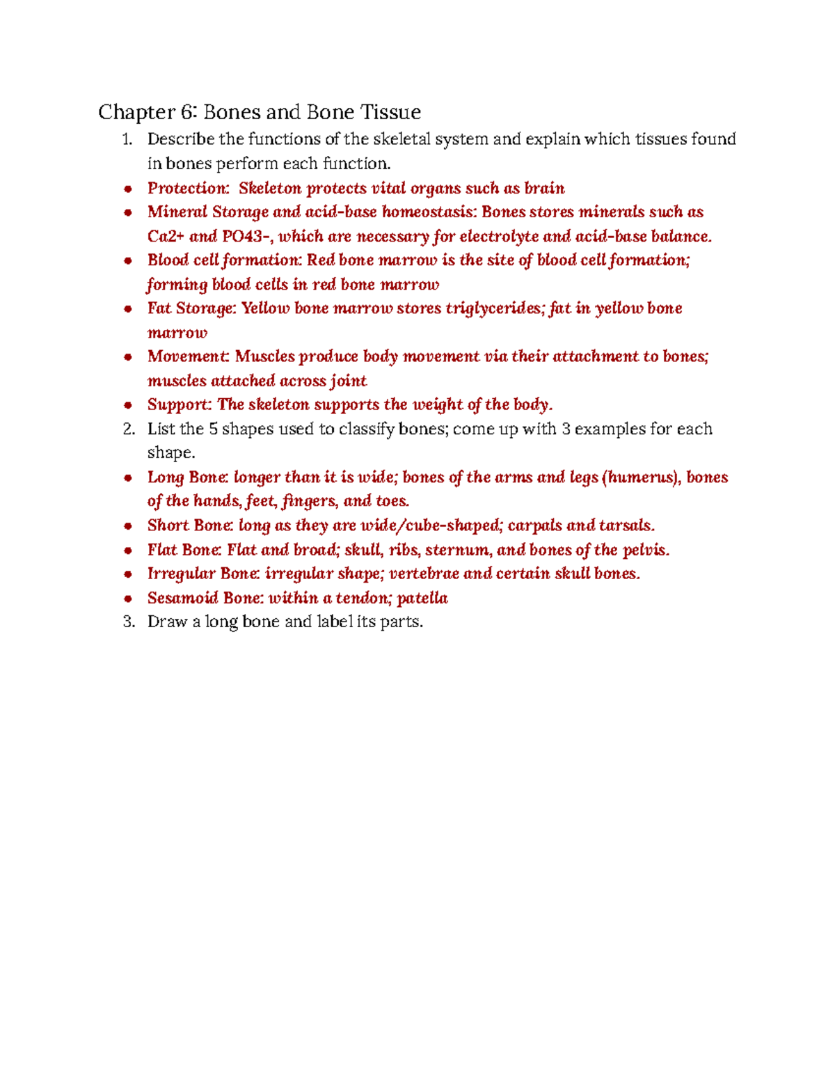 Unit 2 Study Questions: Skeletal & Muscular System Overview - Studocu