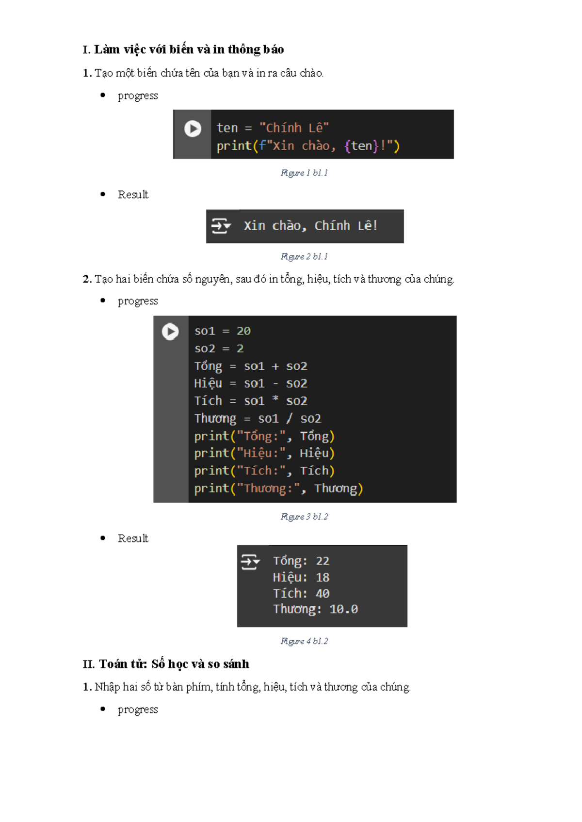 Python Lab 1: Biến, Toán Tử, Chuỗi và Câu Lệnh Điều Kiện - Studocu