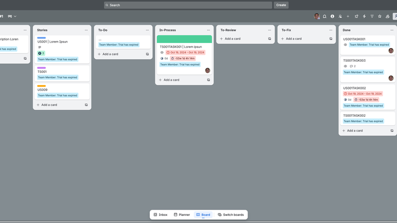 Sprint Backlog Overview for US001 & TS001 - Trello 10/28/2025 - Studocu