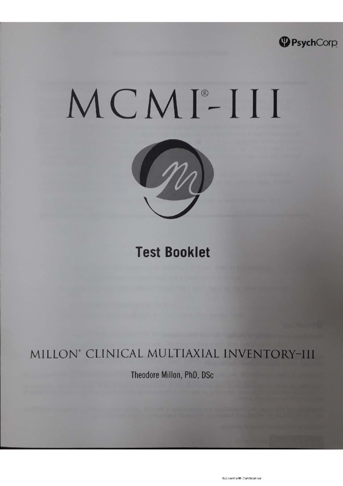 MCMI 3 Clinical Testing Guide & Scoring Directions - Studocu