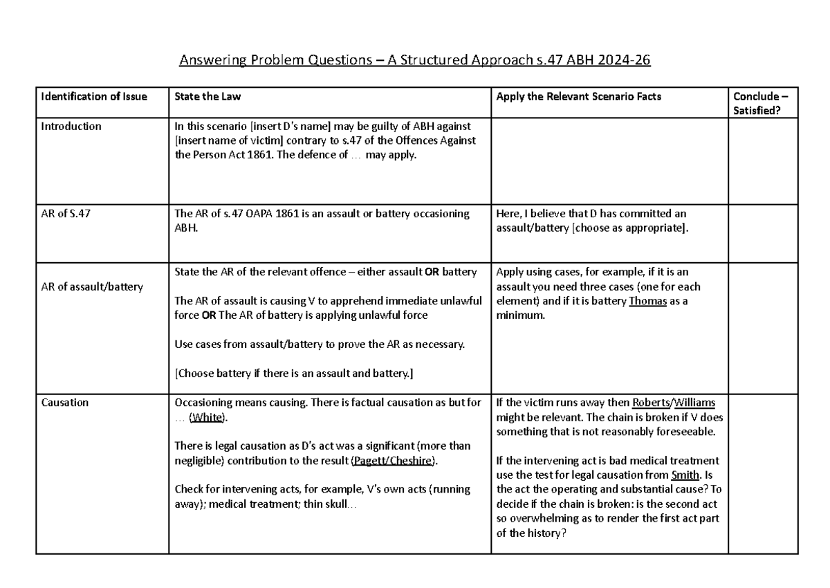 ISAC ABH s.47 2024-26: Structured Approach to Problem Questions - Studocu