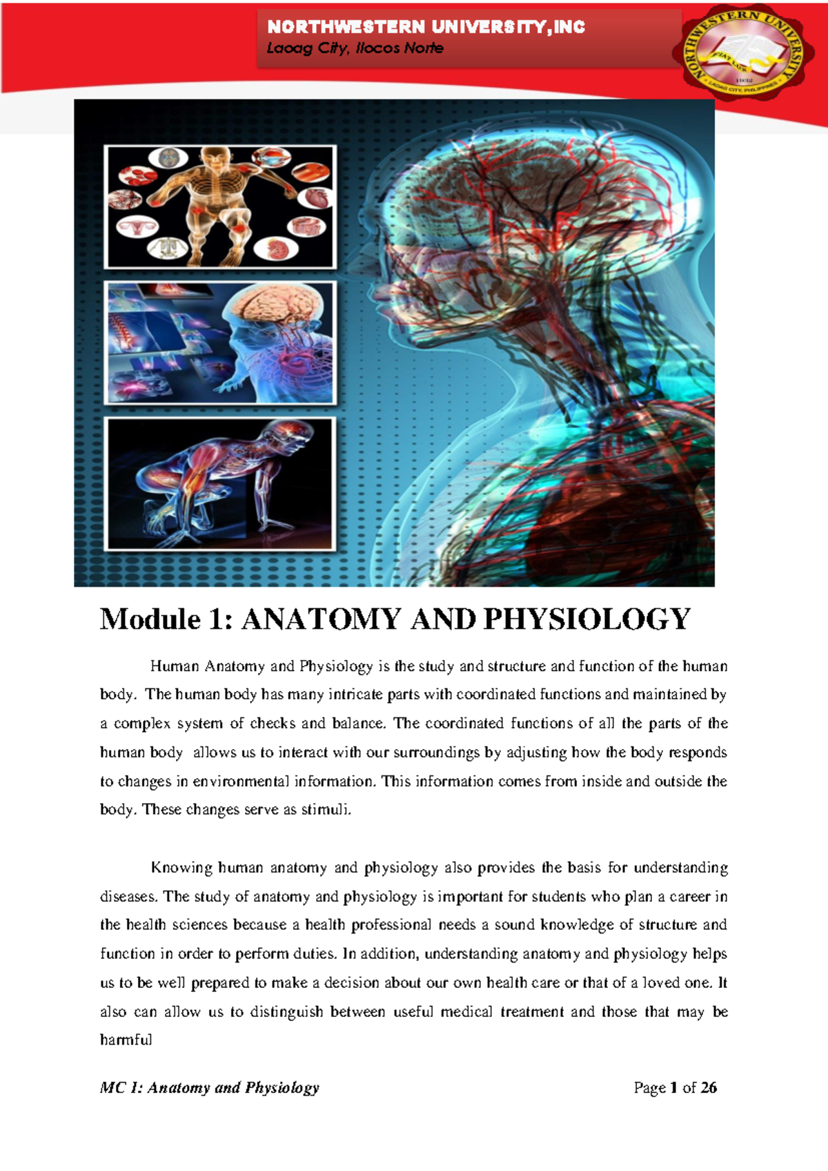 1 - For study - Laoag City, Ilocos Norte Module 1: ANATOMY AND ...