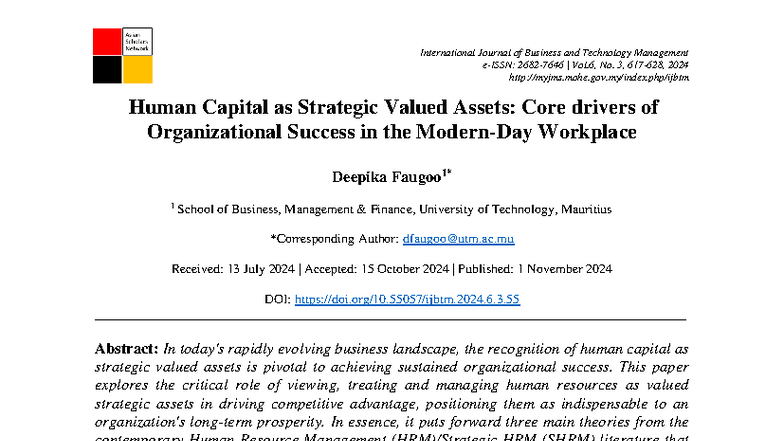 Human Capital as Strategic Assets: Key Drivers of Org. Success in 2024 ...
