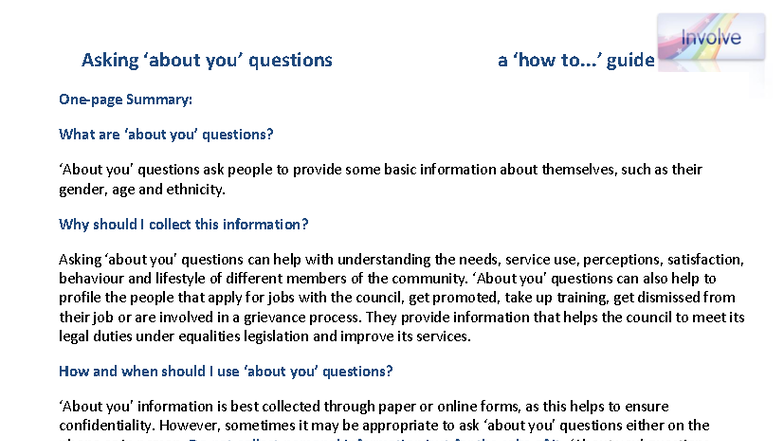 Asking About You: A Guide to Effective Questioning Techniques - Studocu