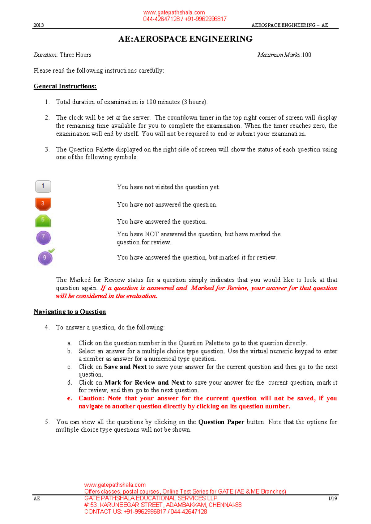 2013 AE Aerospace Engineering Final Exam Instructions and Questions ...