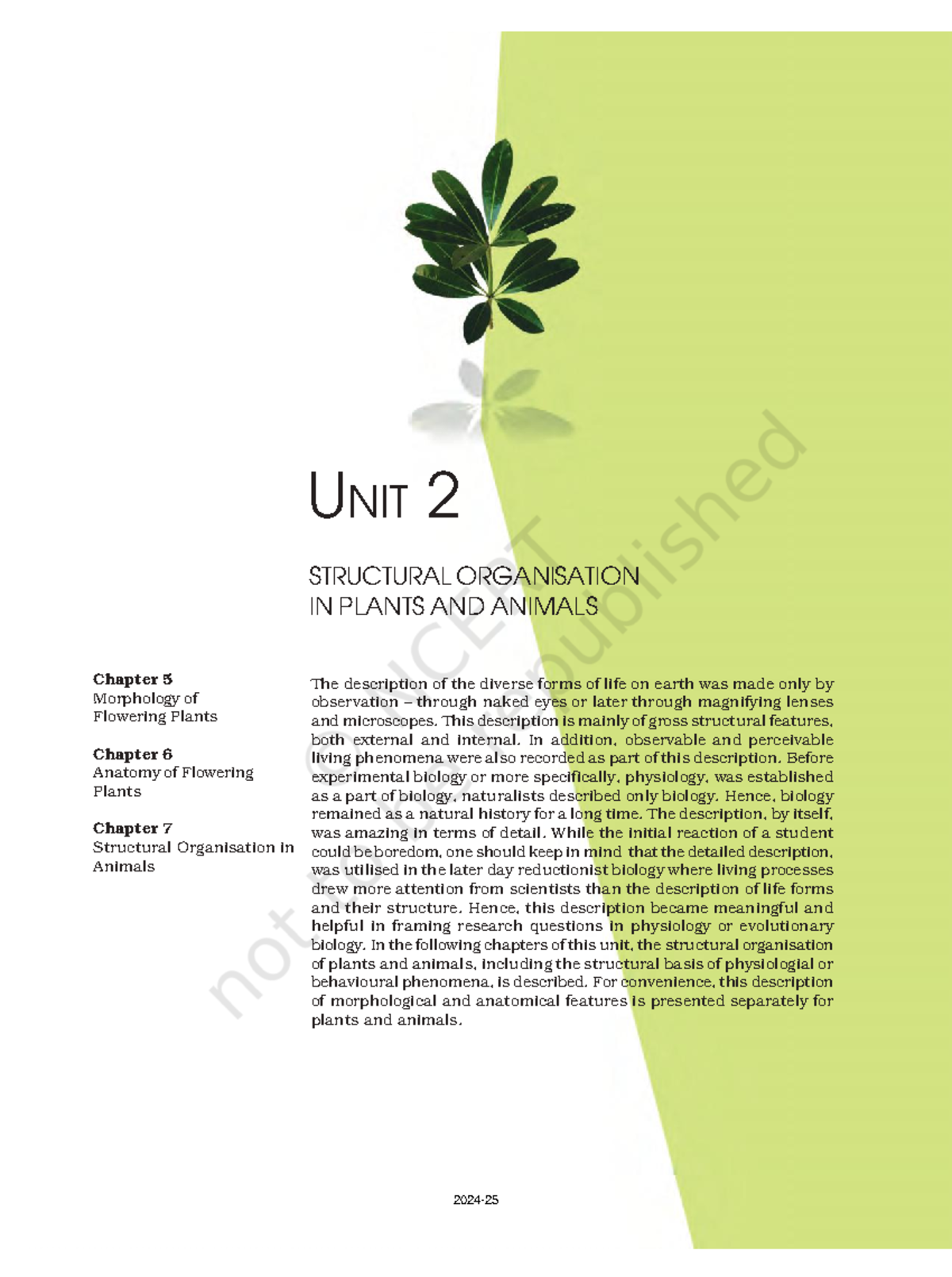 BIOL 101: Unit 2 - Morphology & Anatomy of Flowering Plants - Studocu