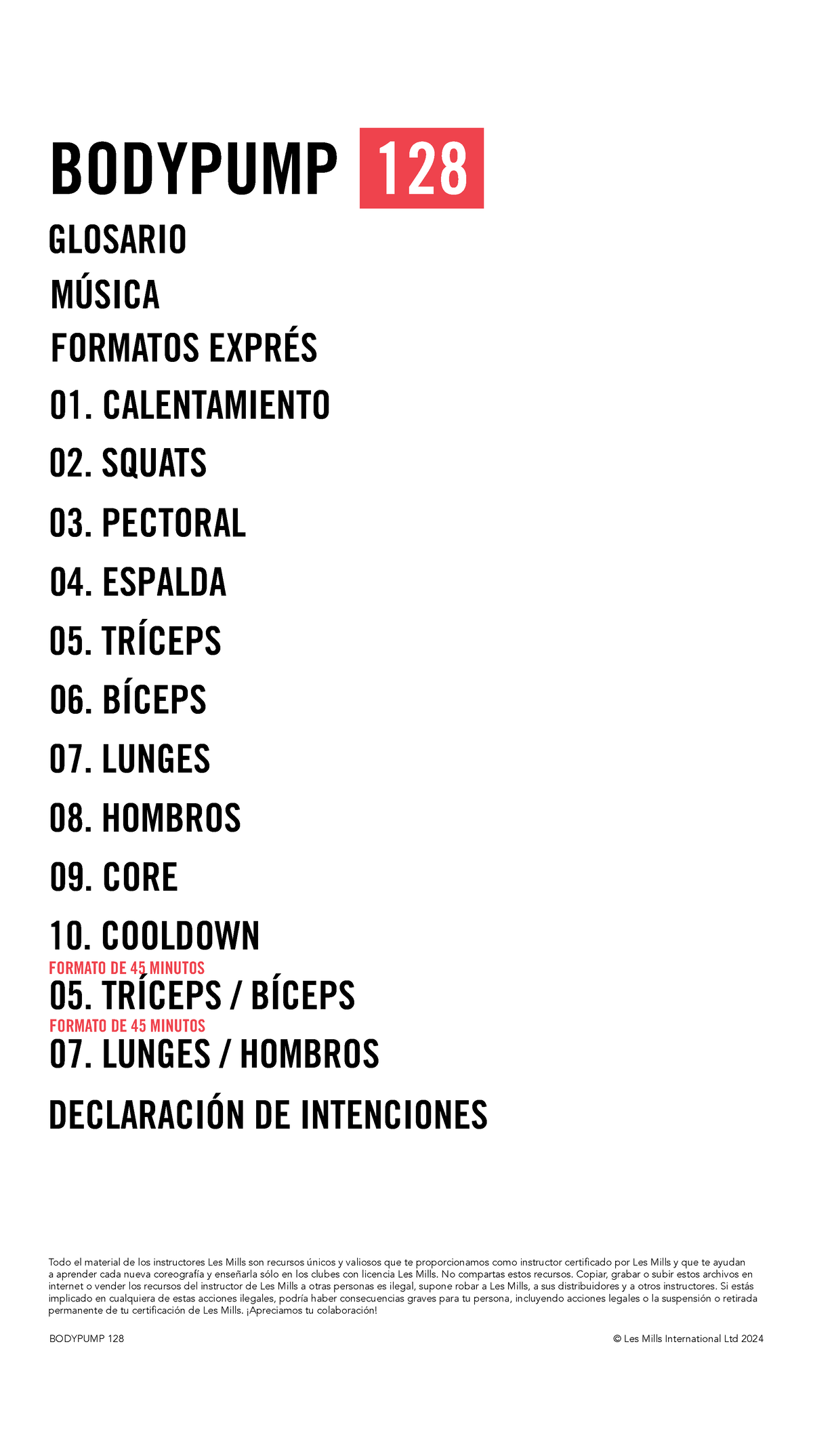 Bodypump 128: Notas de Coreografía y Ejercicios Clave - Studocu