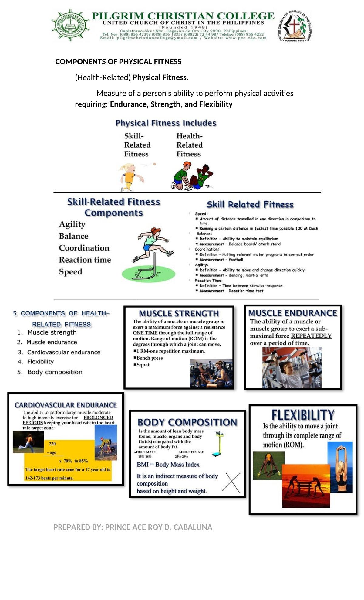 Cabaluna Components of Physical Fitness - Bachelor in Physical ...