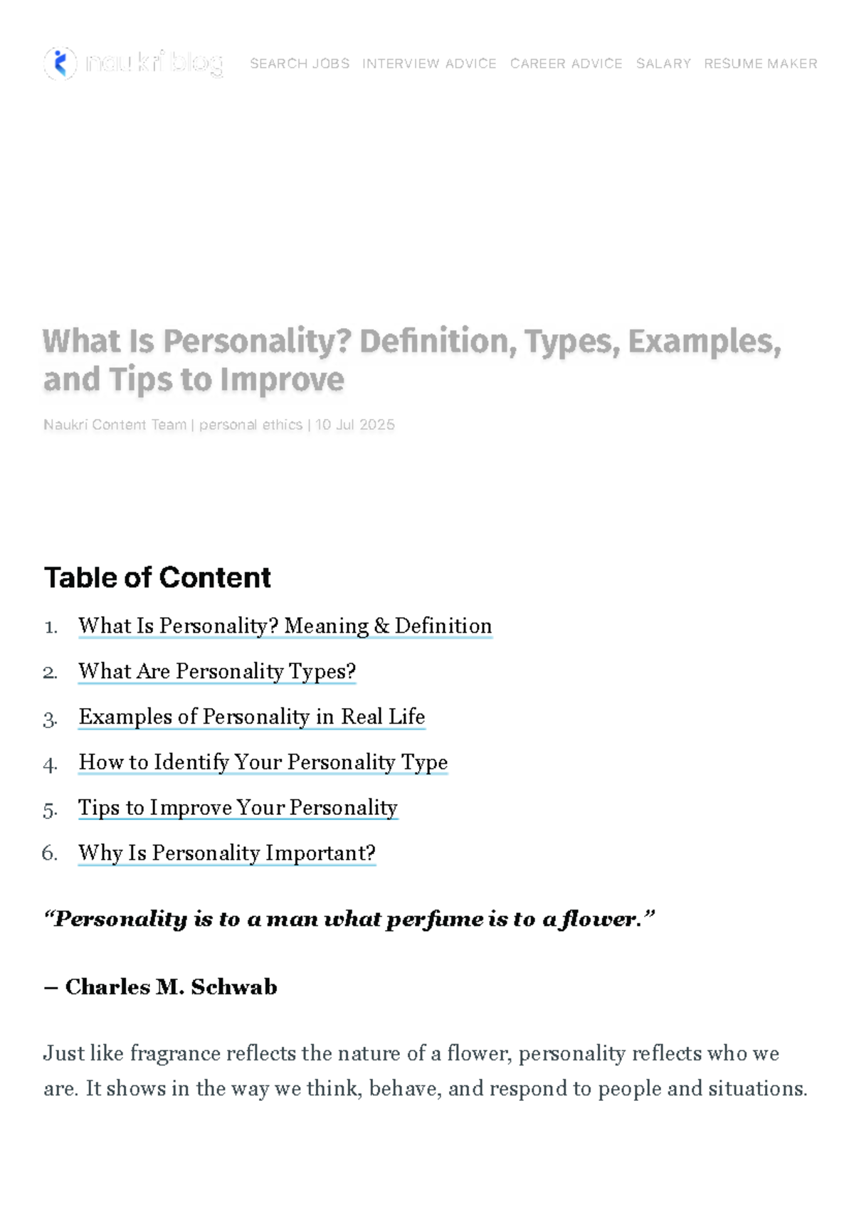 Personality Insights: Definition, Types, and Improvement Tips - Studocu