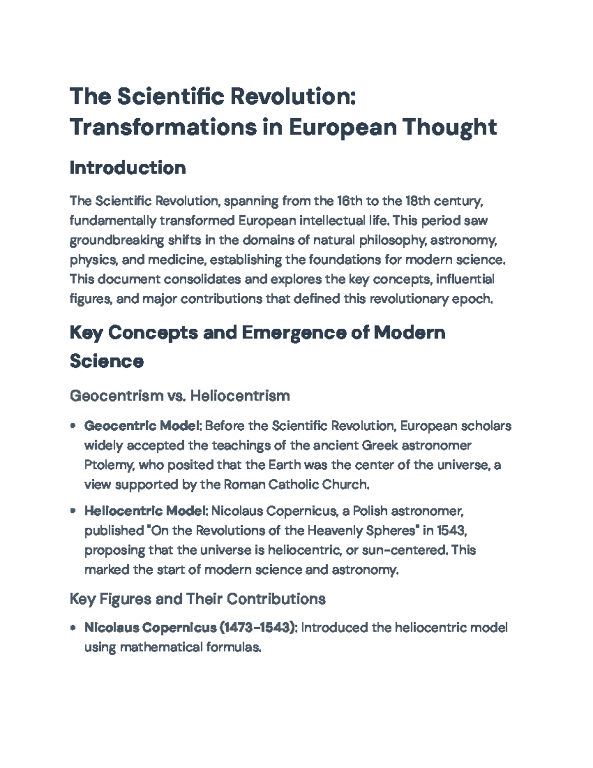 The Scientific Revolution: Key Concepts and Influential Figures - The ...