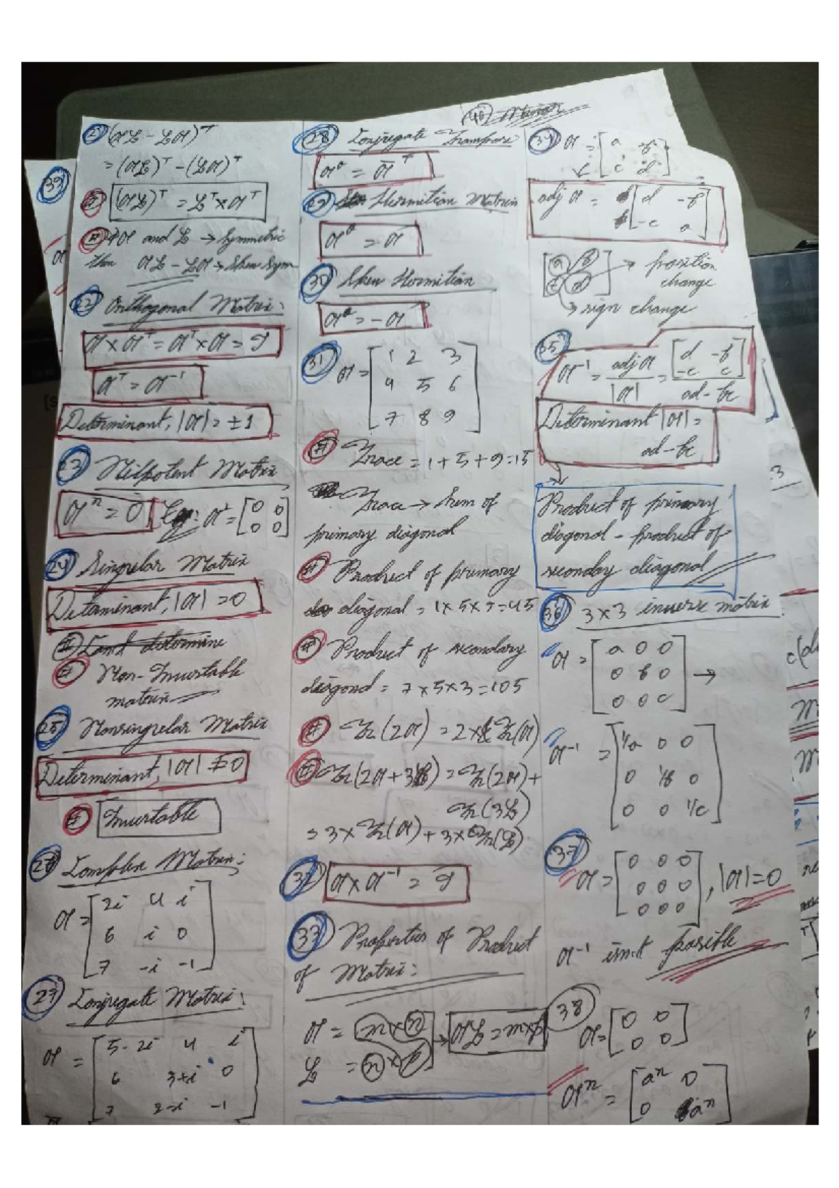 Linear Algebra Concepts: Determinants & Matrices (2V 46) - Studocu