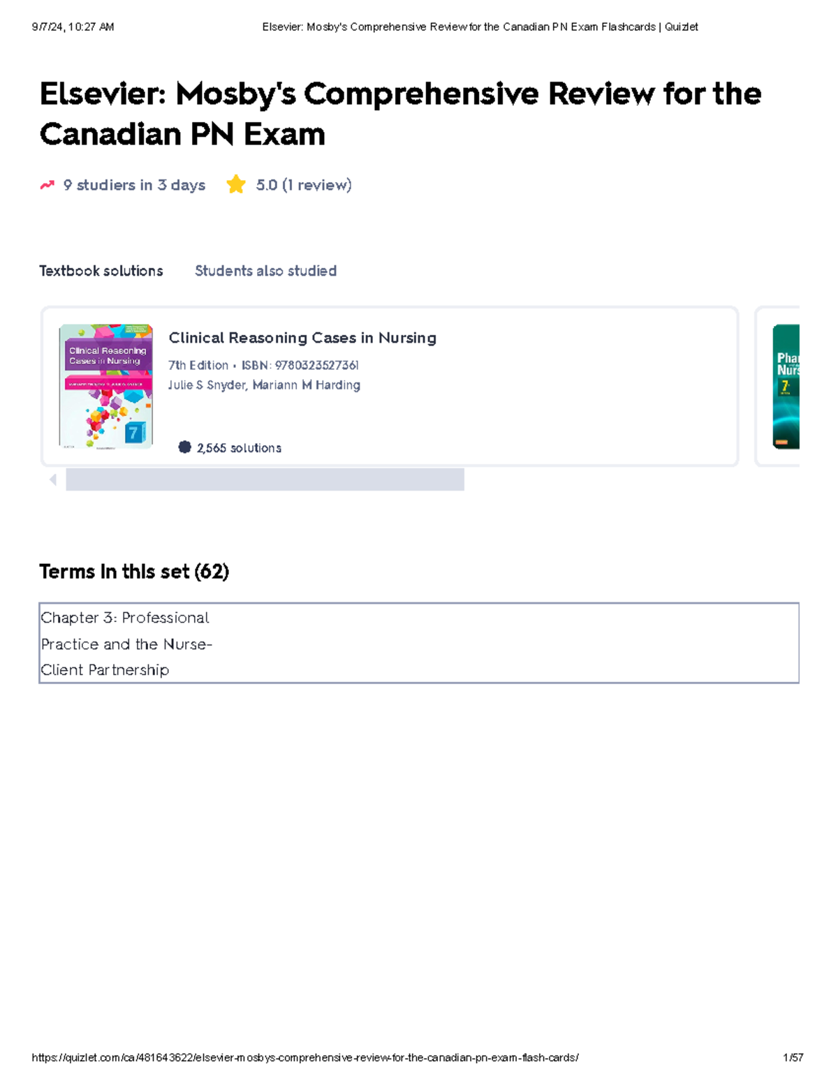 Comprehensive Review Flashcards for Canadian PN Exam (CPNRE) - Studocu