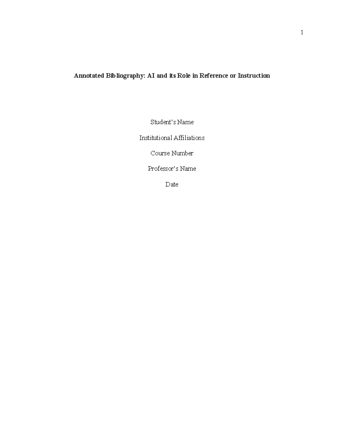 Annotated Bibliography: AI's Impact on Library Reference & Instruction ...