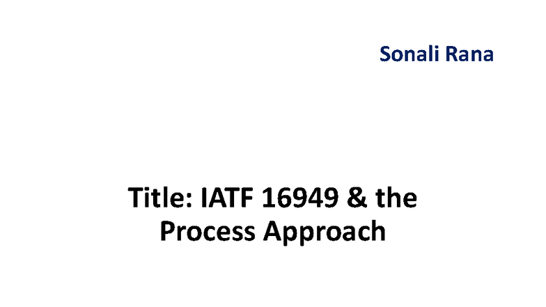 IATF 16949: The Process Approach for OEM Compliance in 2025 - Studocu