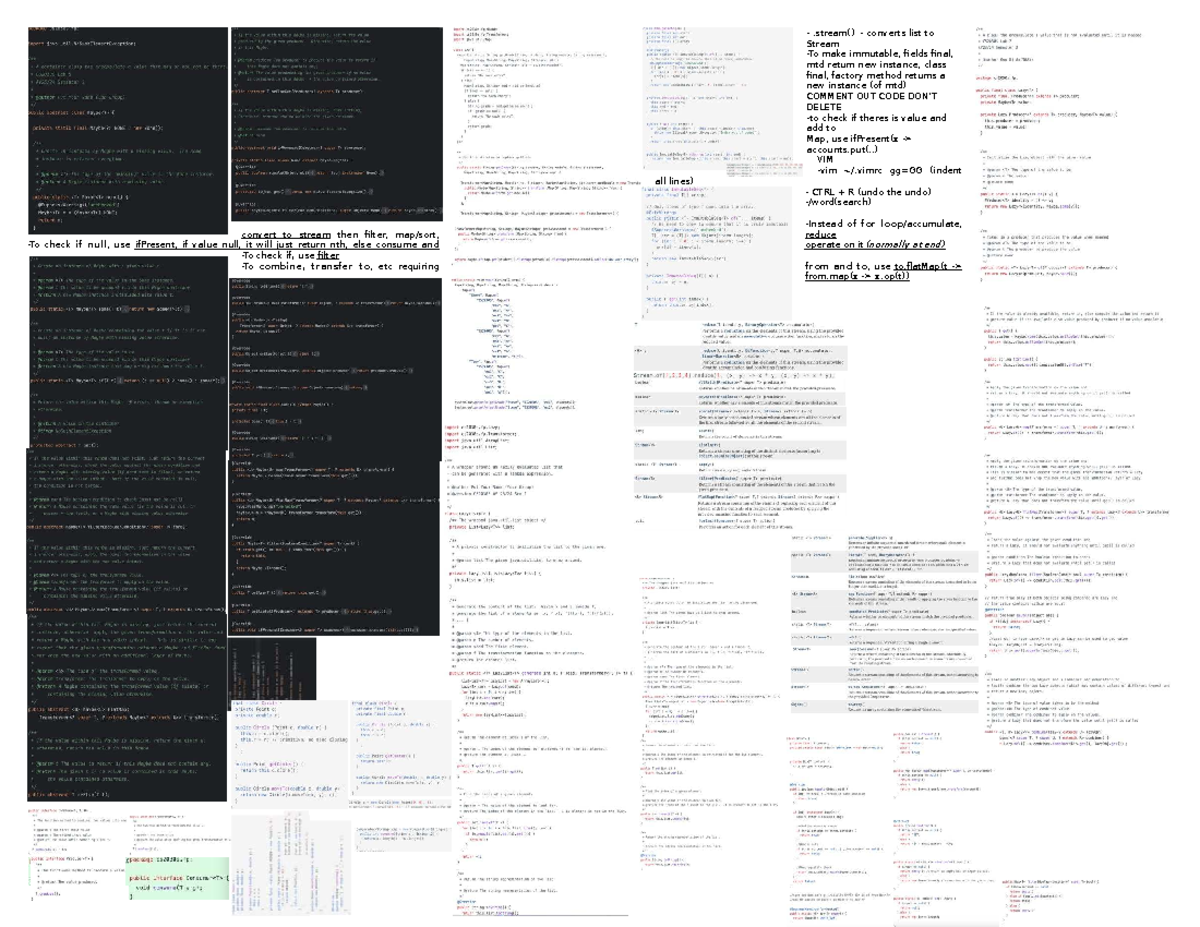 Practical Exam 2 cheatsheet - .stream() - converts list to Stream -To ...