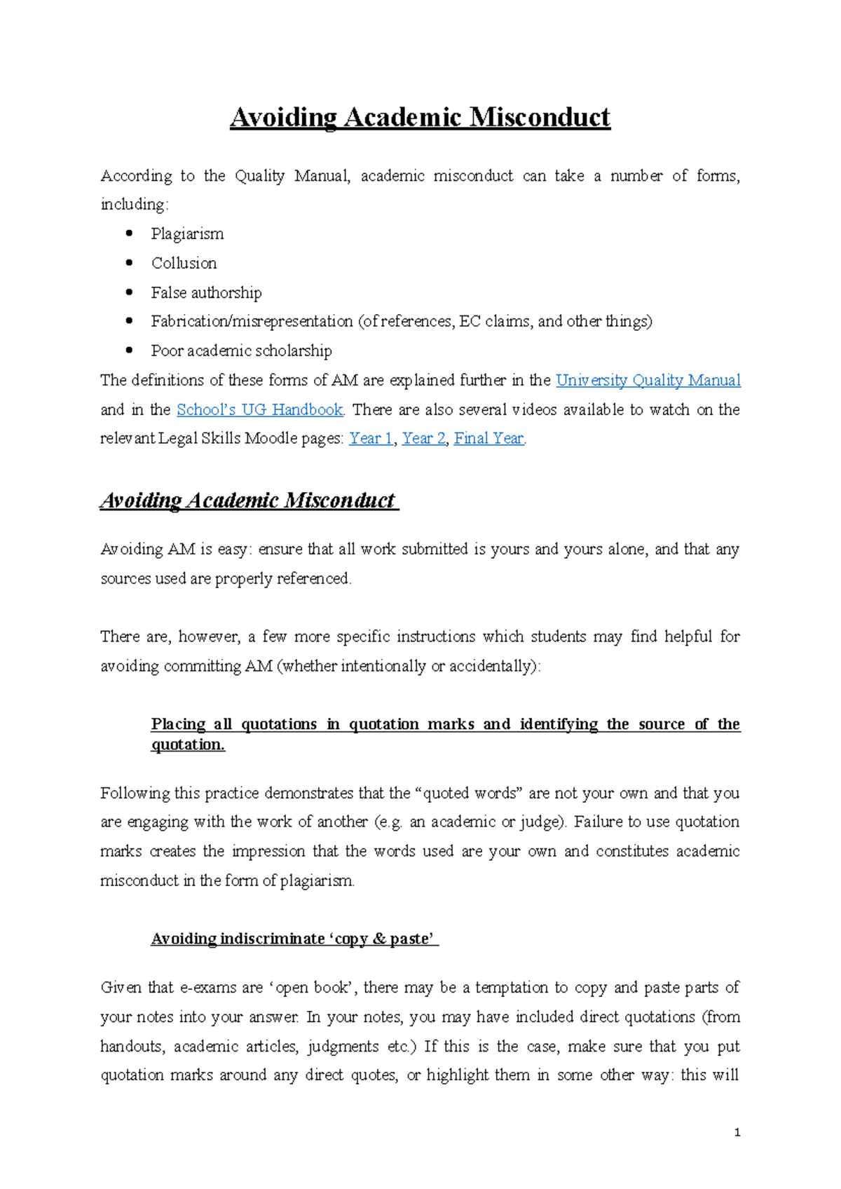 Avoiding Academic Misconduct: Essential Guidelines for Students - Studocu