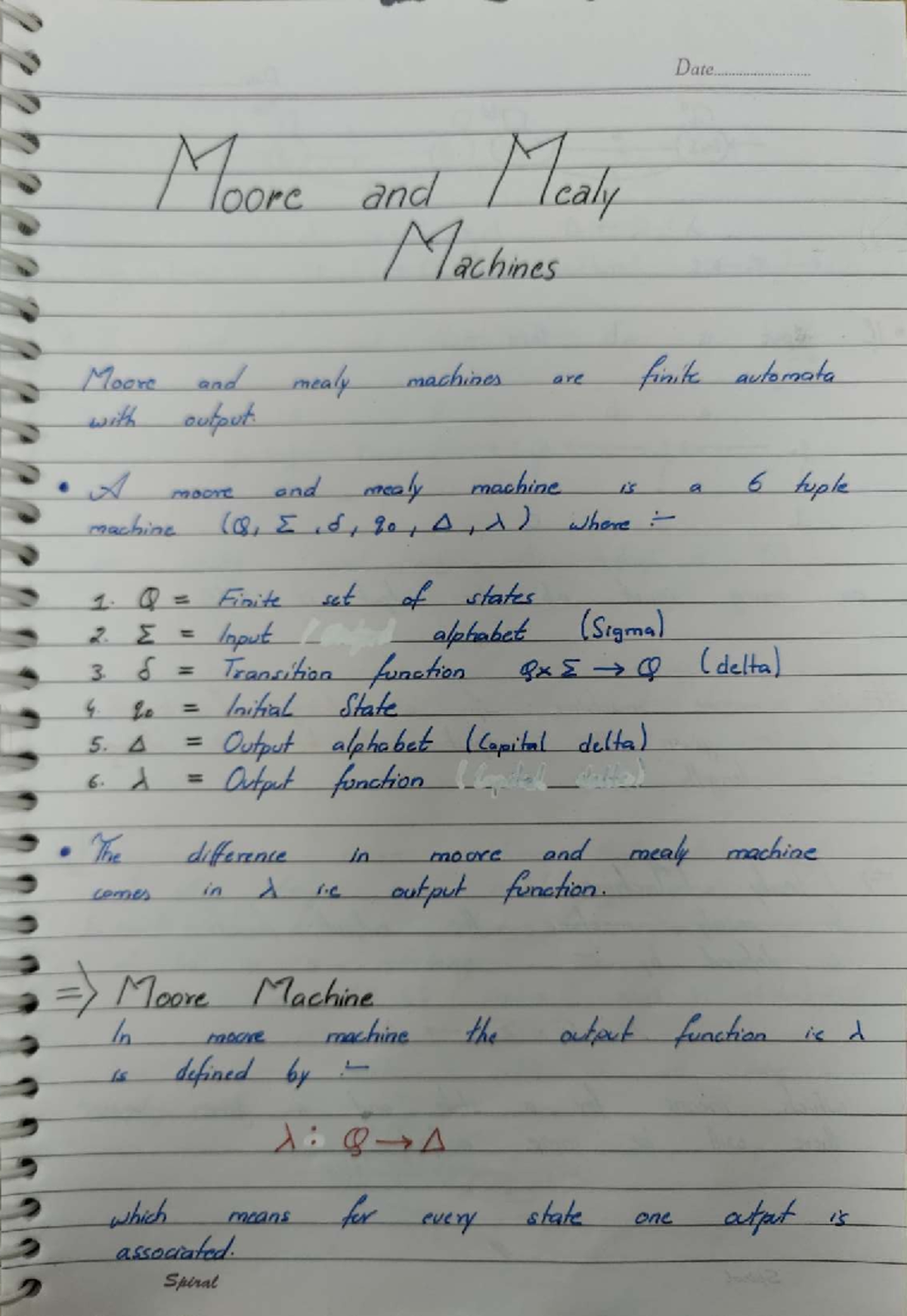 Moore and Mealy Machine Overview - CS 101 Lecture Notes - Studocu