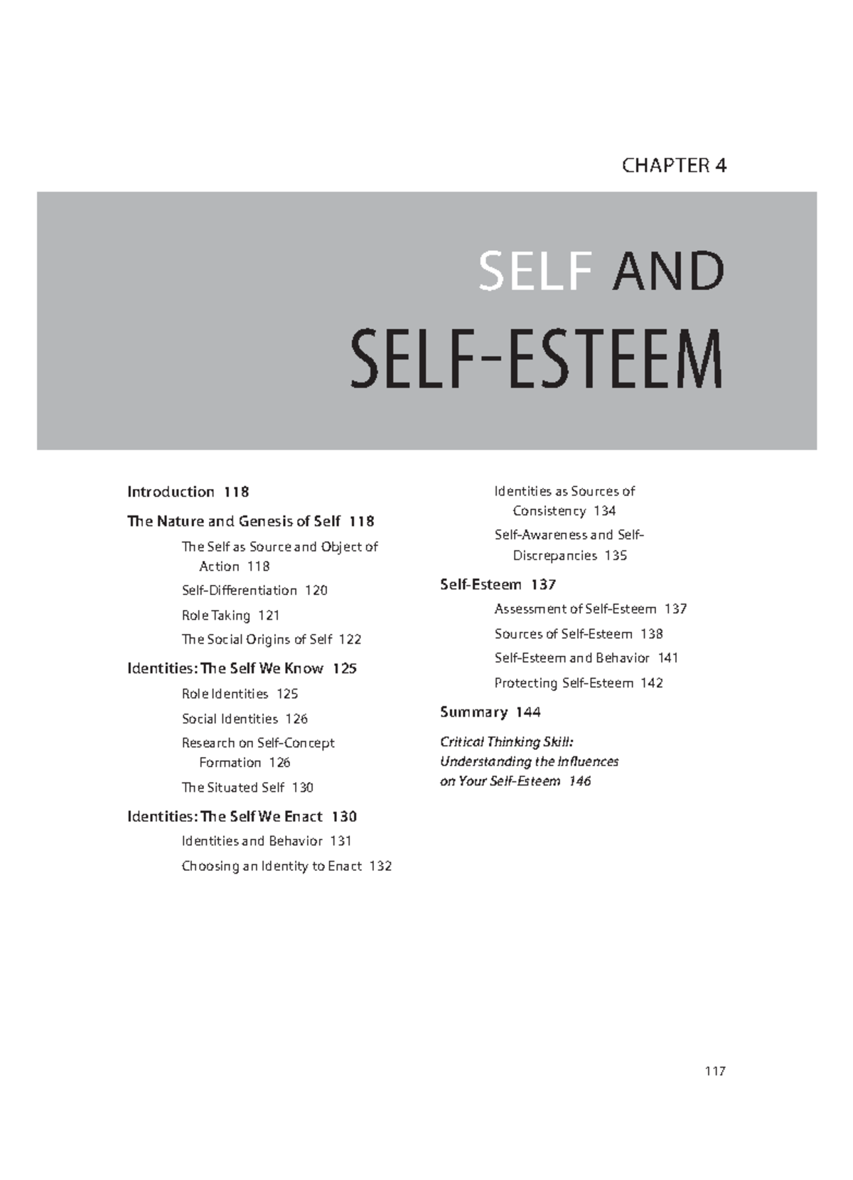 Chapter 4: Self and Self-Esteem - Studocu