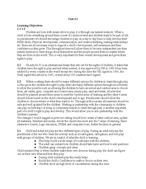 Unit 3.15Use longitudinal studies to observe, assess and plan for ...