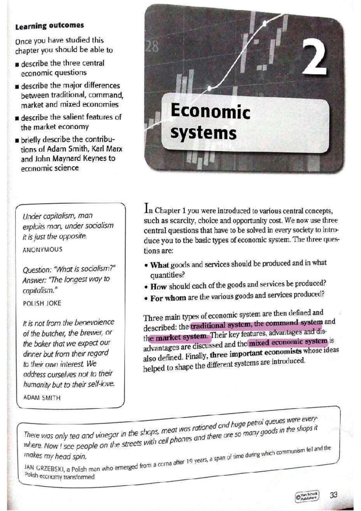 Chapter 2: Economic Systems - Key Concepts and Theories (ECO101) - Studocu